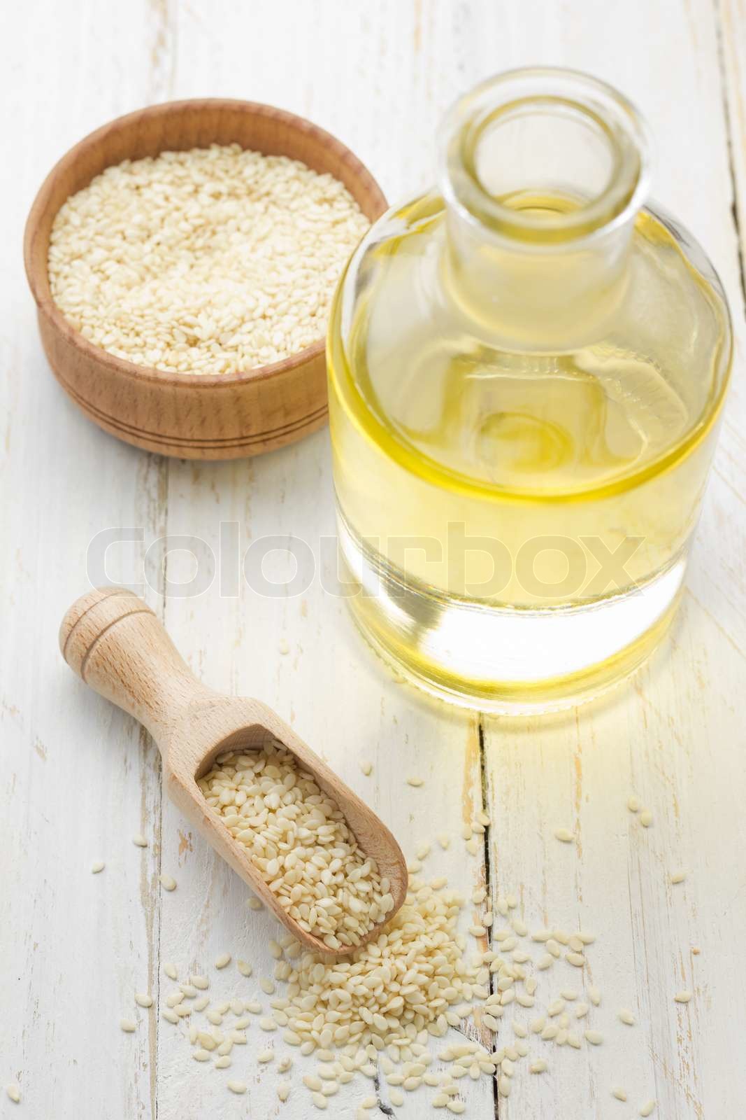 Sesame seeds and oil | Stock image | Colourbox