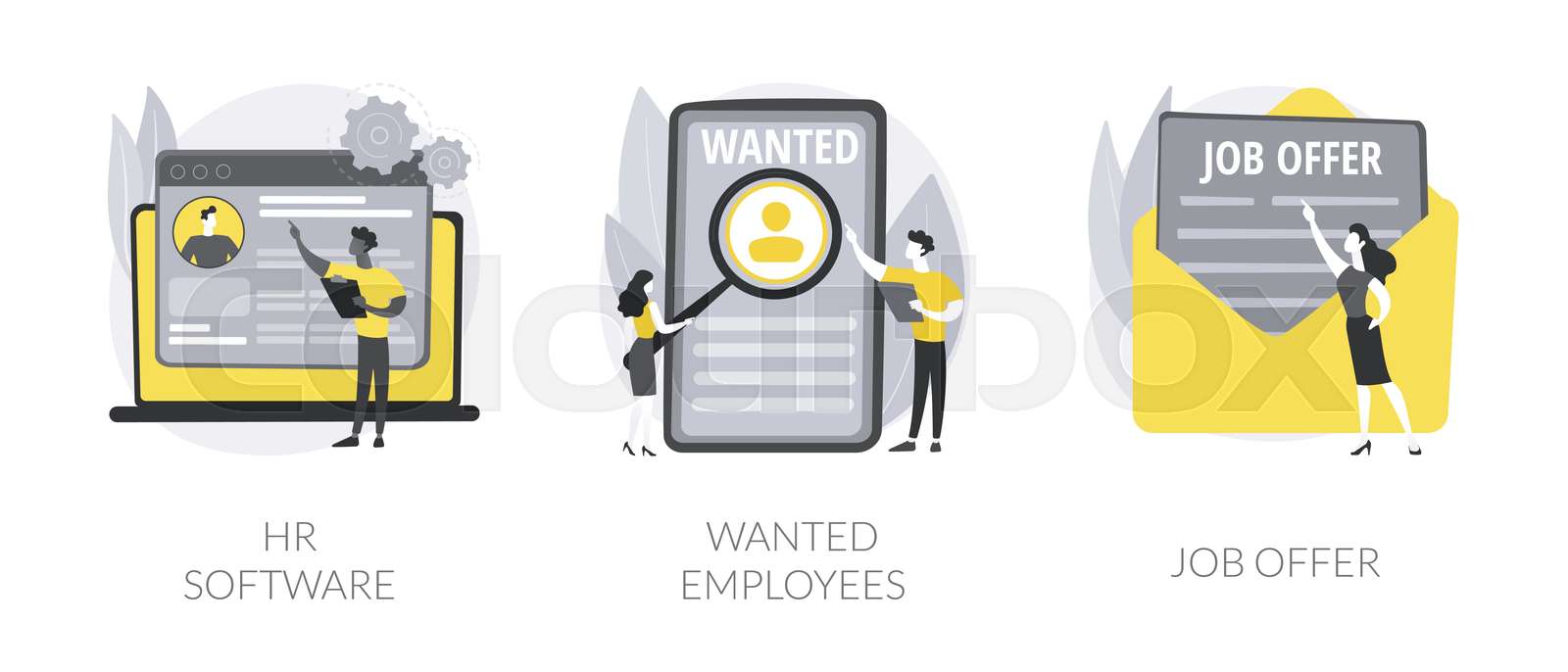 Human resources technology abstract concept vector illustrations ...