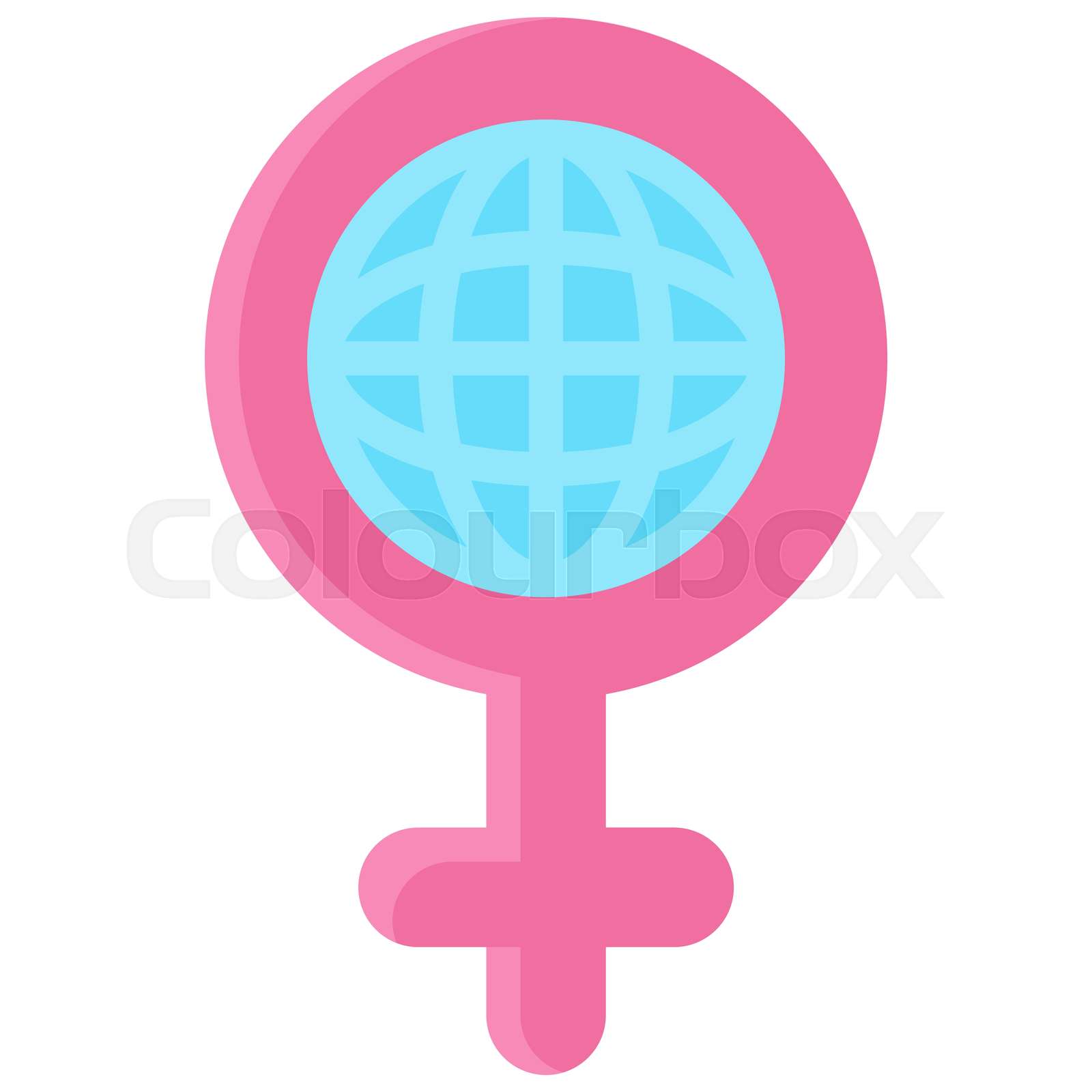 Female with Globe symbol icon, International Women's Day related vector ...