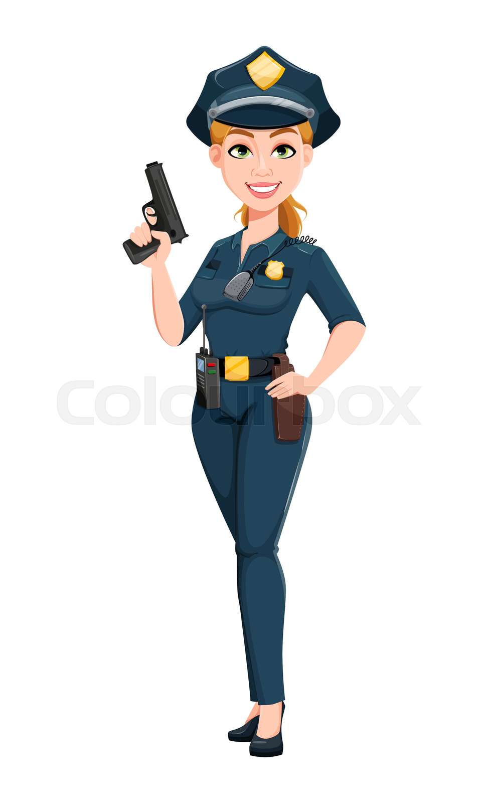 Police woman in uniform. Female police officer | Stock vector | Colourbox