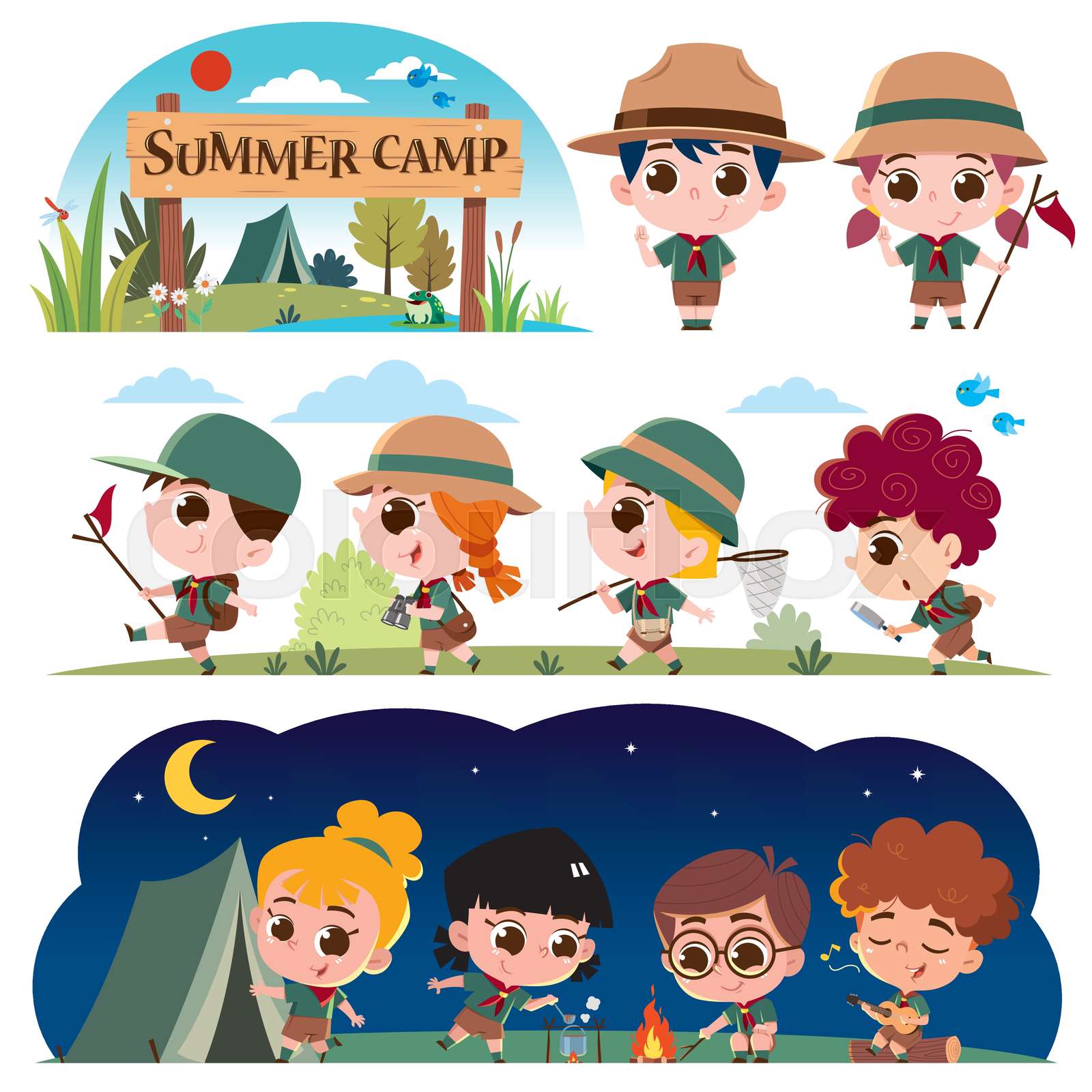 Scout kids | Stock vector | Colourbox
