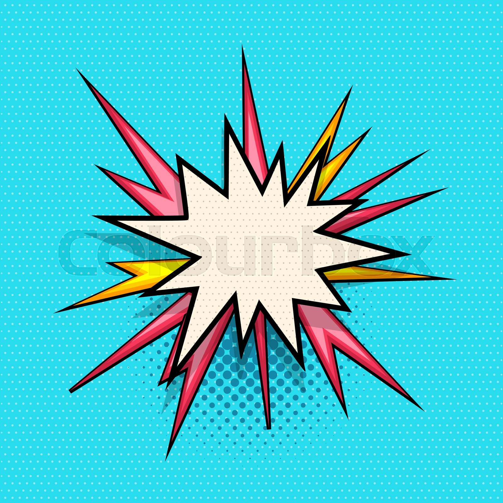 Yellow comics speech bubble for text | Stock vector | Colourbox