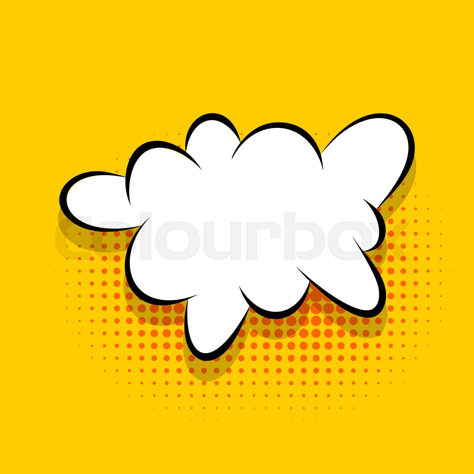 Yellow comics speech bubble for text | Stock vector | Colourbox