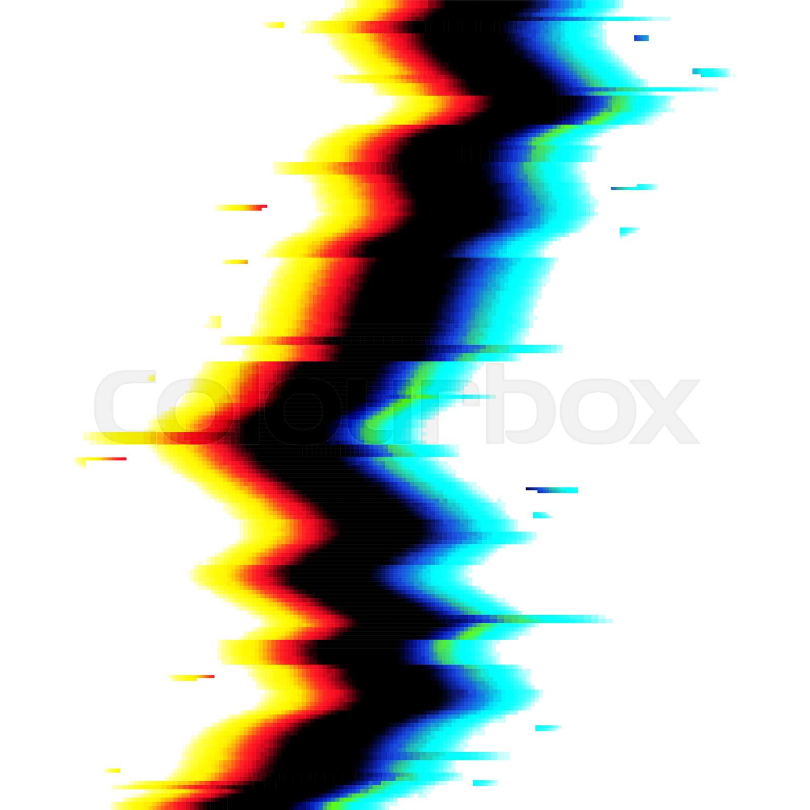 Digital glitch effect on computer or TV screen | Stock vector | Colourbox