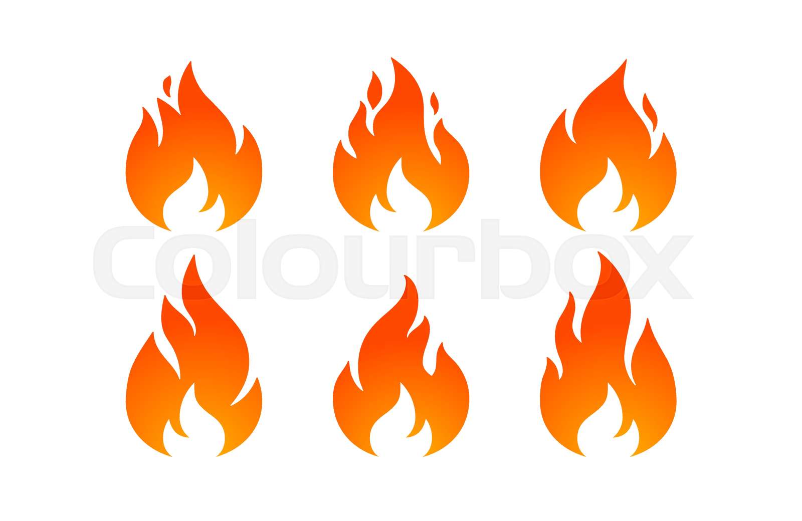 Fire, flame. Red flame collection set | Stock vector | Colourbox