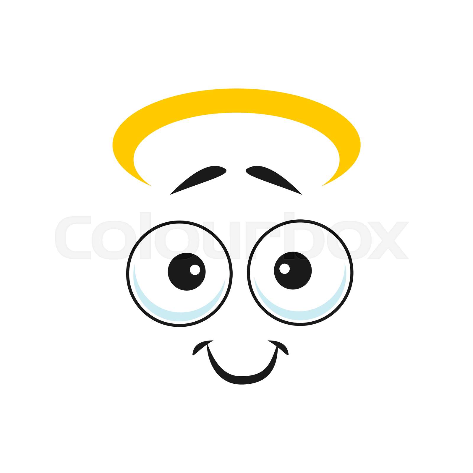 Angel emoji with sincere smile isolated emoticon | Stock vector | Colourbox