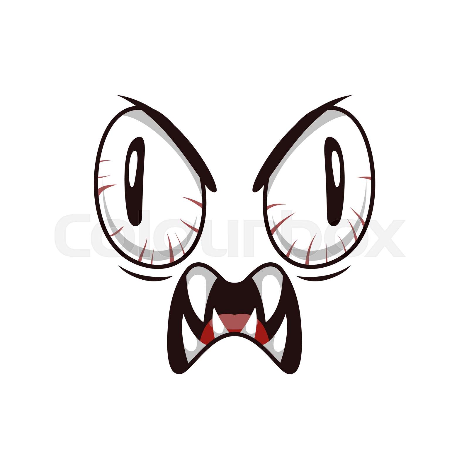 Monster face cartoon vector icon, creepy creature | Stock vector ...
