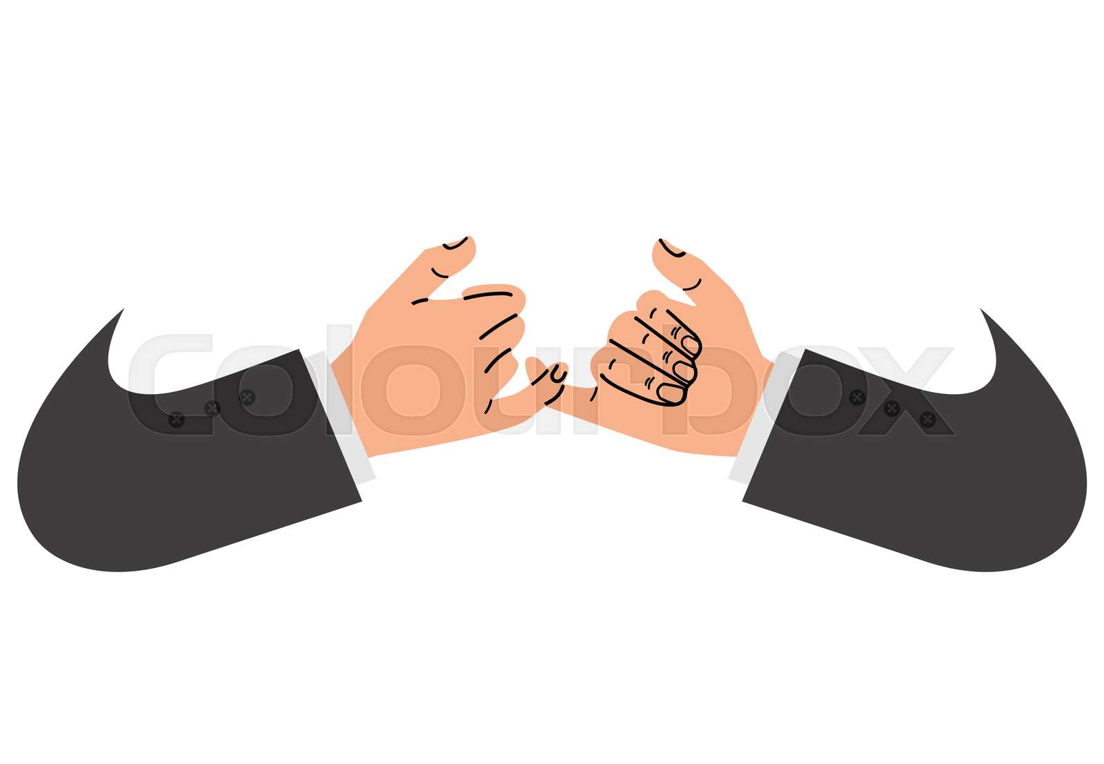 businessman hand Promise symbol flat | Stock vector | Colourbox