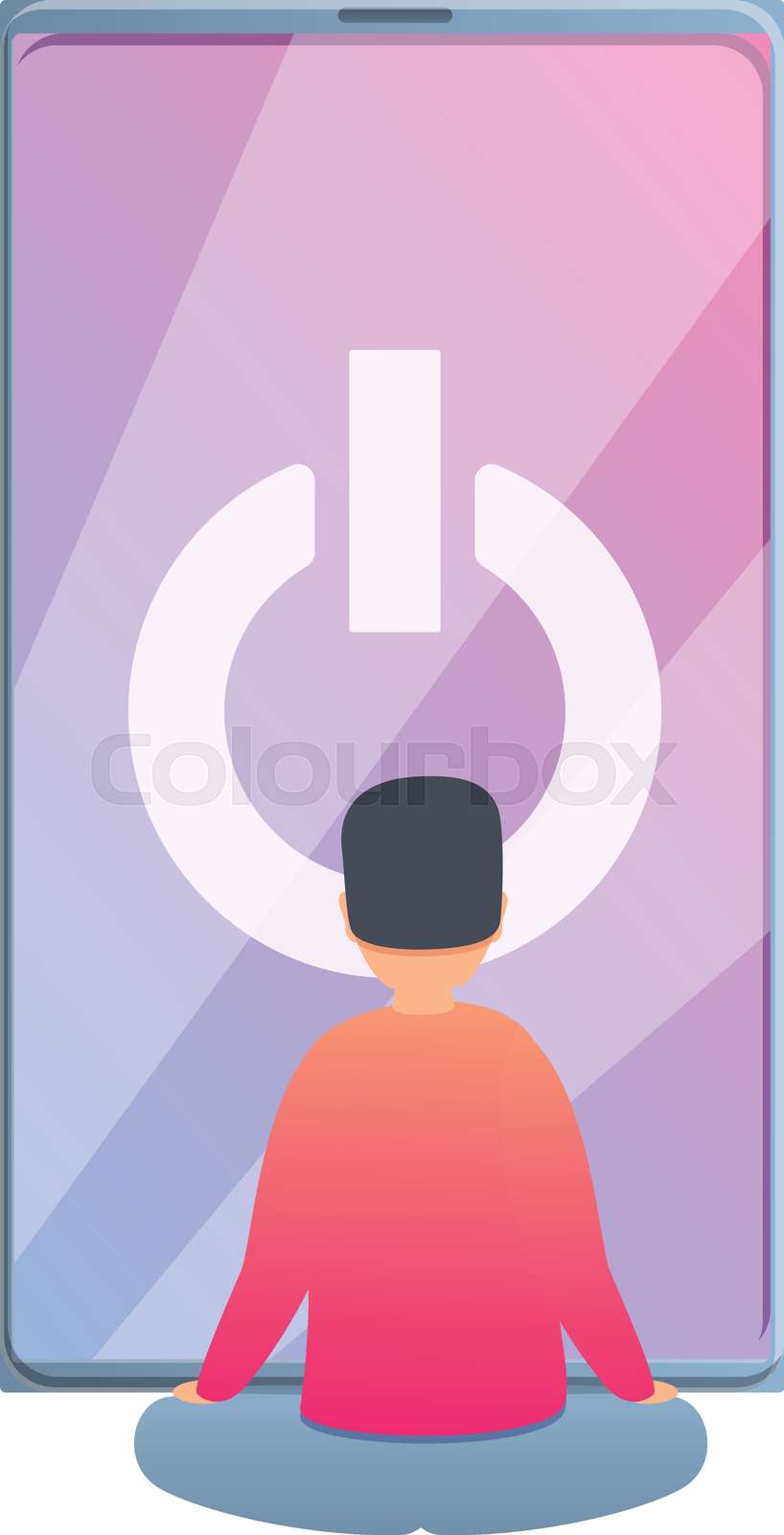 Digital detoxing disconnect icon, cartoon style | Stock vector | Colourbox