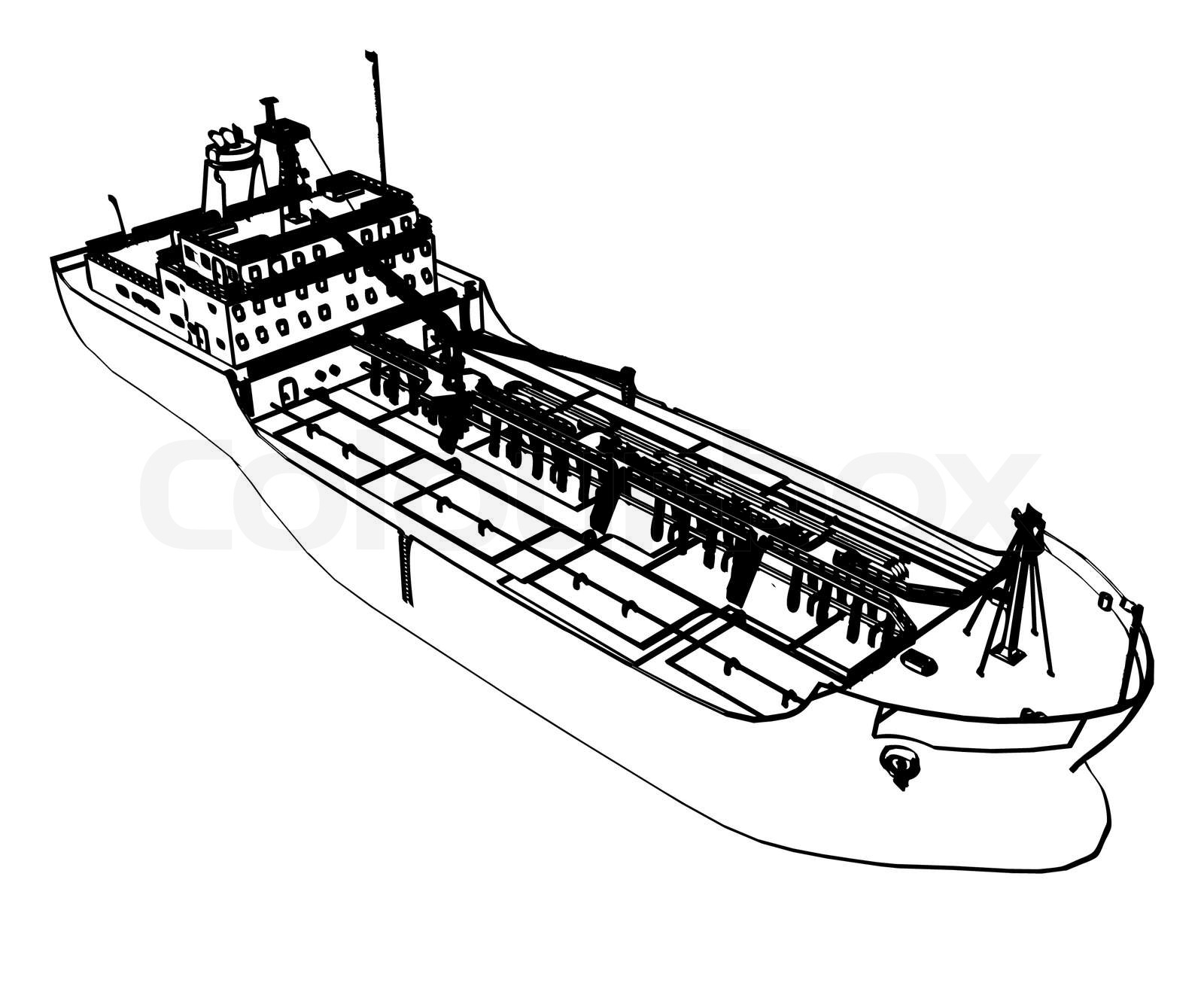 Large Tanker Ship | Stock vector | Colourbox