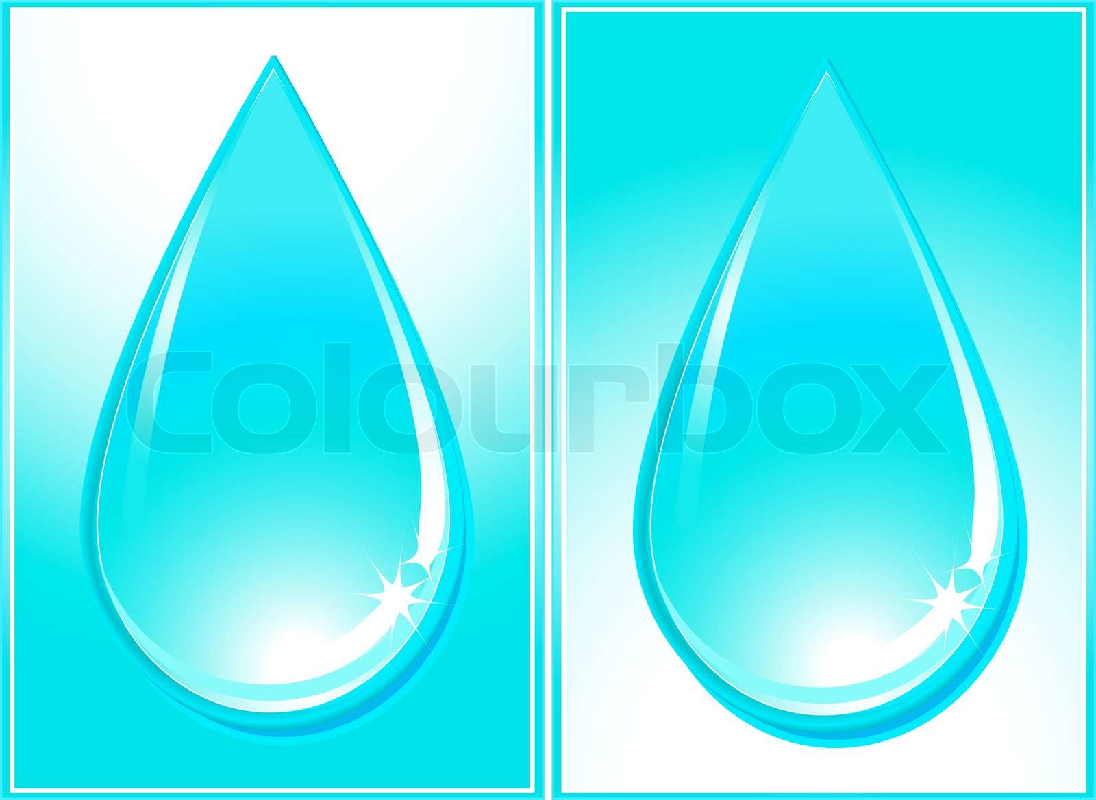 glänzend blauen Wassertropfen | Stock-Vektor | Colourbox