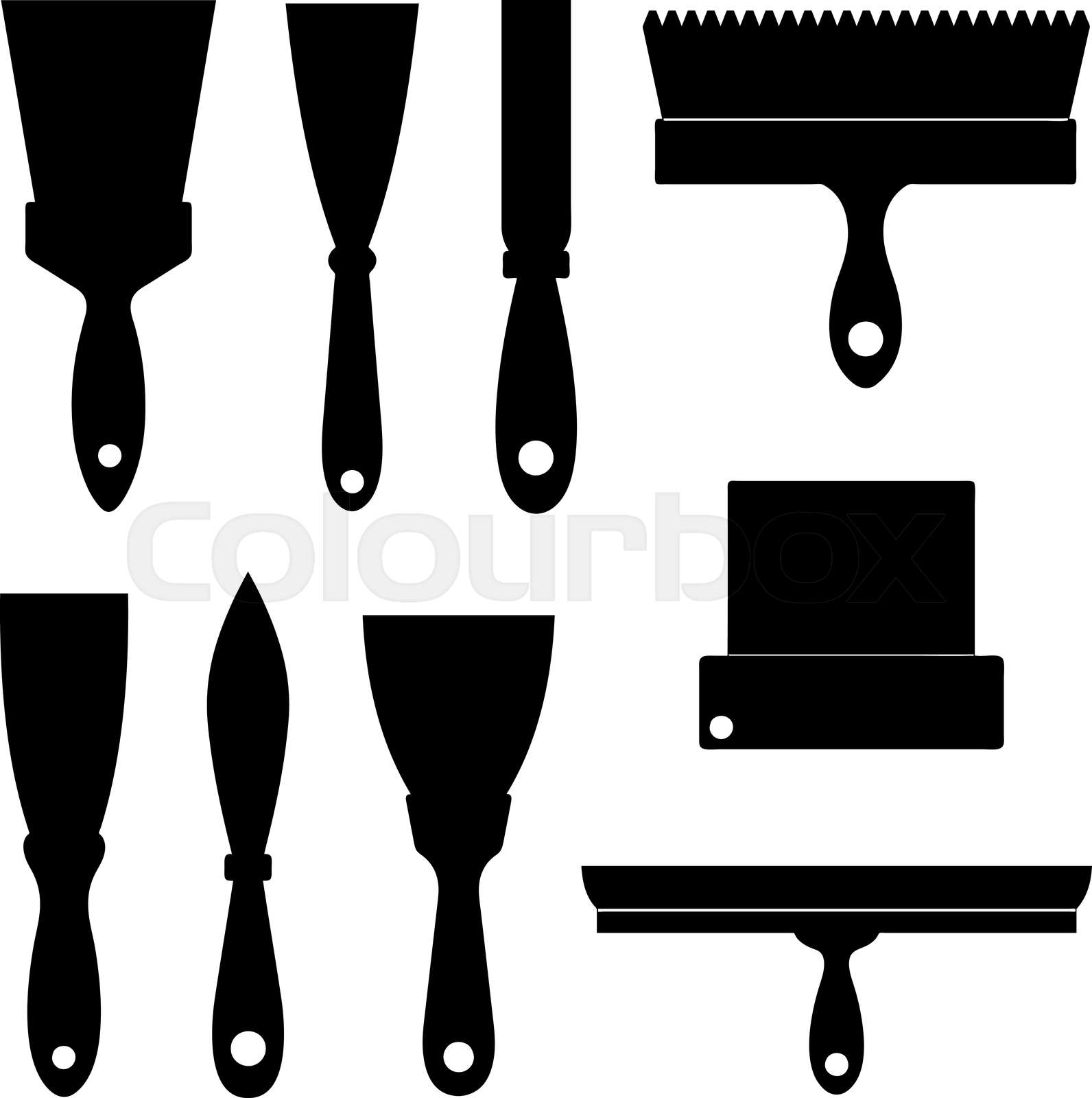 Set of different construction spatulas | Stock vector | Colourbox