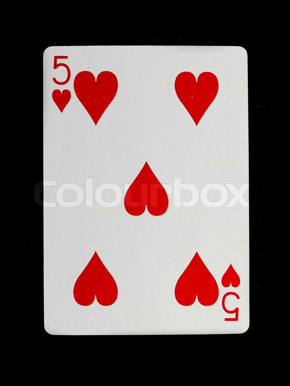 Playing card five | Stock image | Colourbox