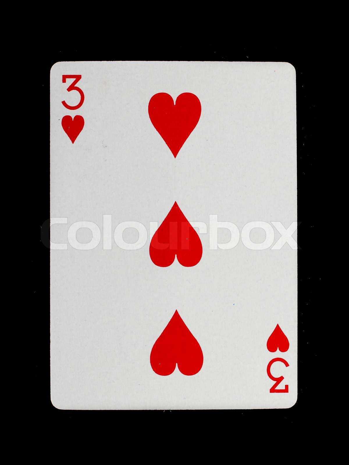 Playing card three | Stock image | Colourbox