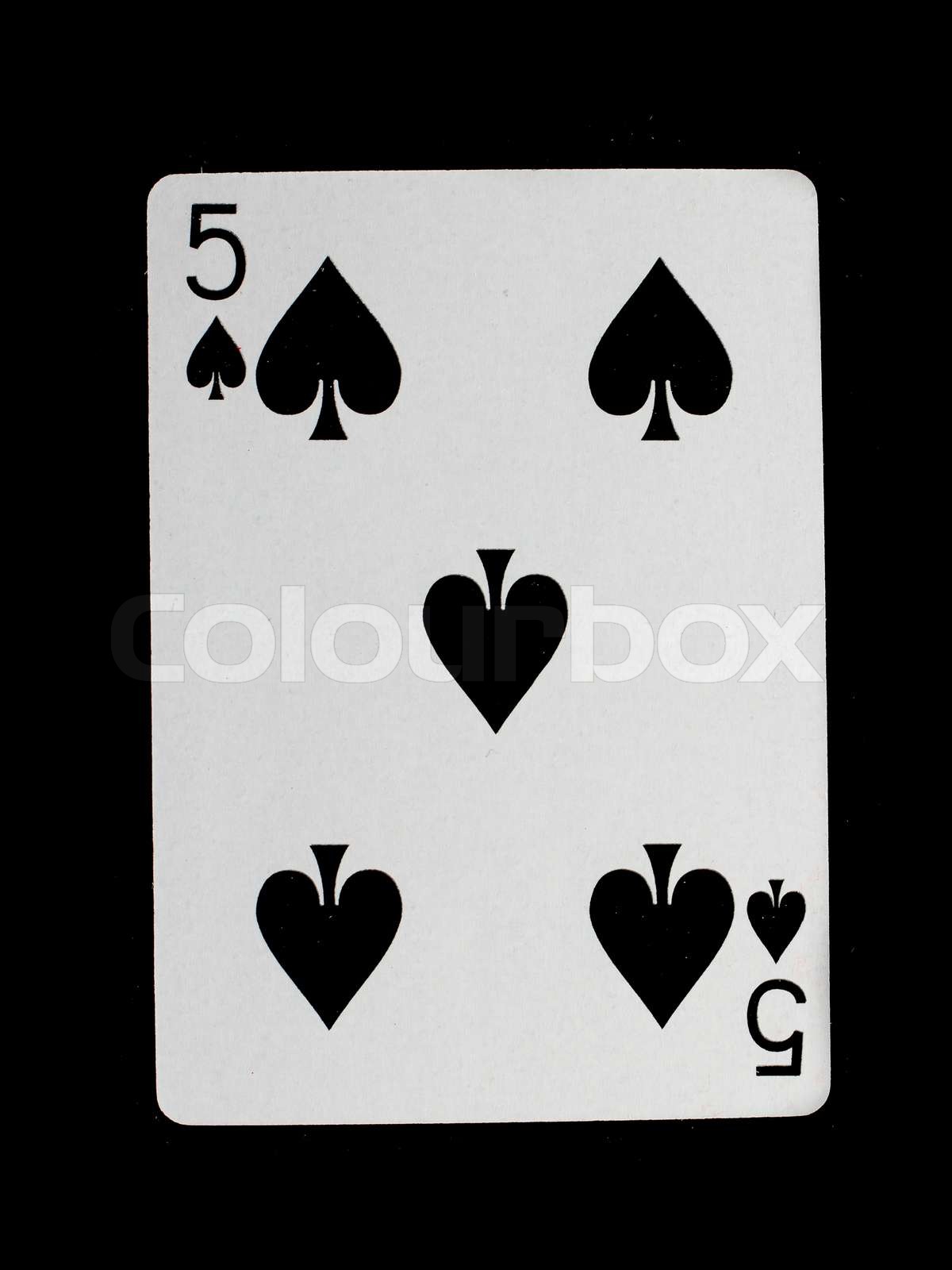 Old playing card five isolated | Stock image | Colourbox