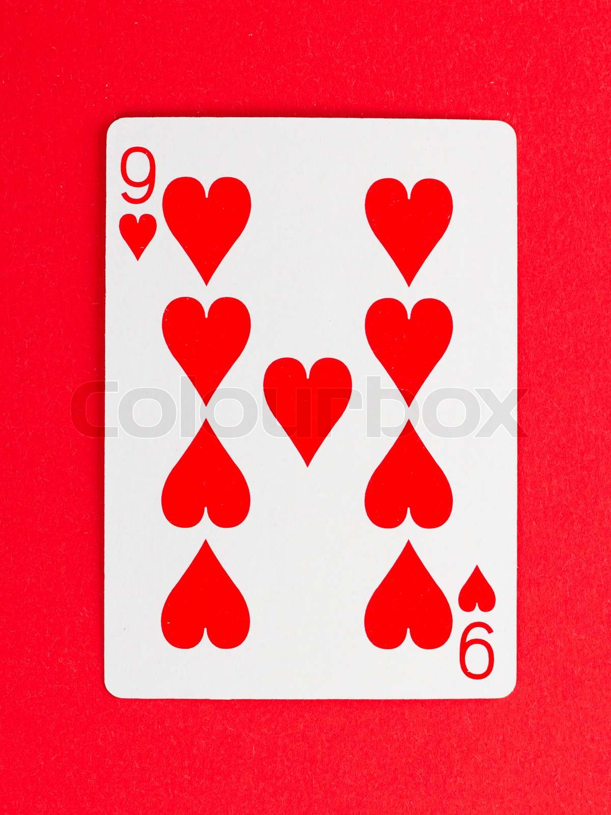 Old playing card nine | Stock image | Colourbox