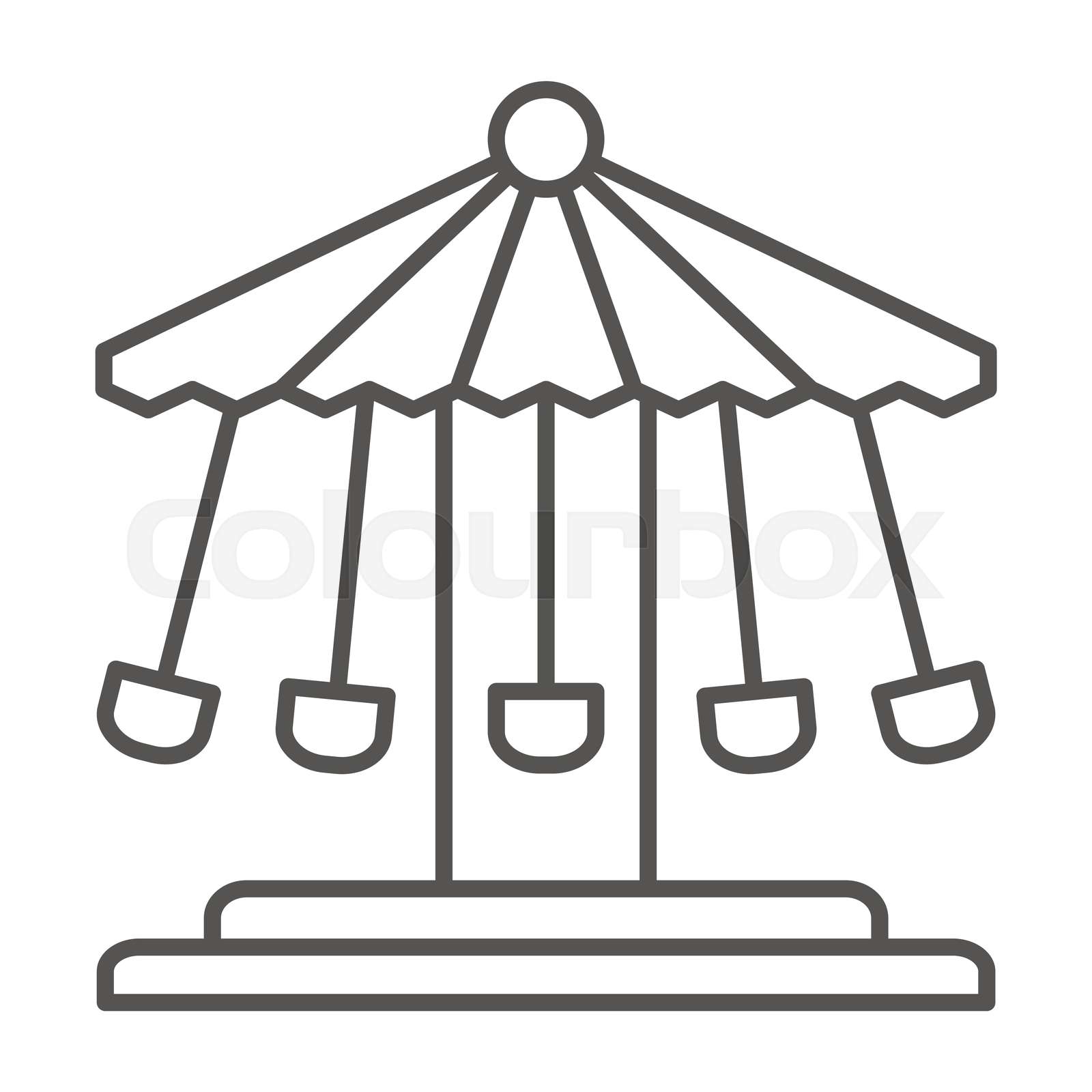 Chain Carousel thin line icon, The rides concept, Carnival swing ride ...