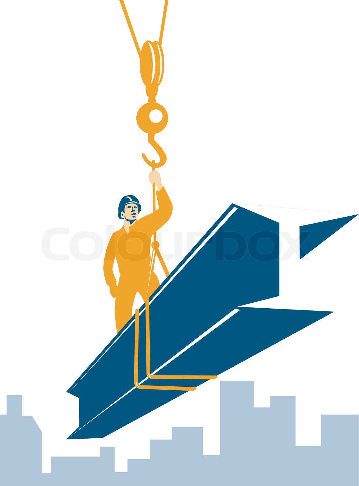 Construction Worker I-Beam Girder | Stock vector | Colourbox Construction Worker I-Beam Girder | Stock vector | Colourbox