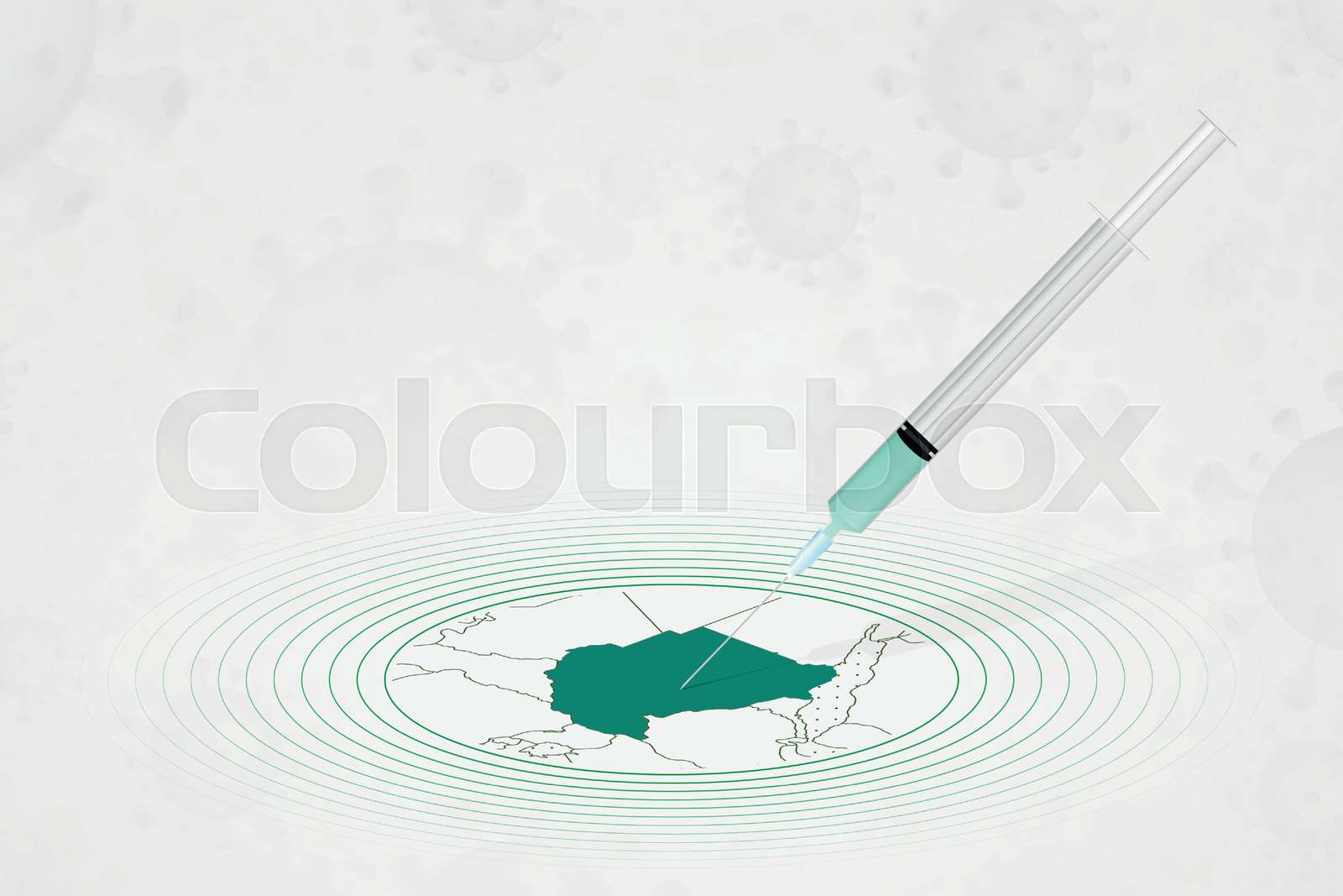 Sudan vaccination concept, vaccine injection in map of Sudan. Vaccine ...