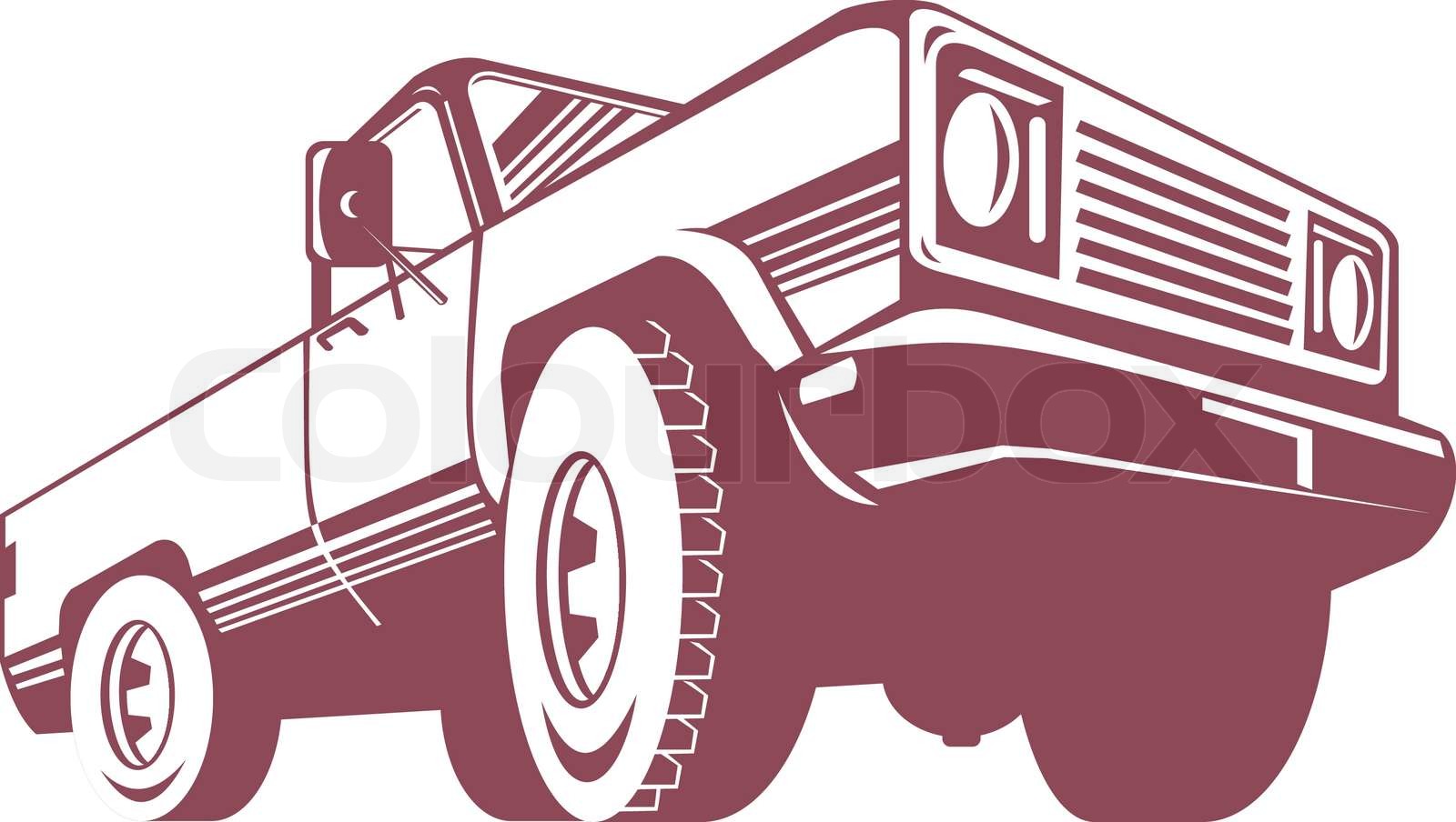 Pickup Truck Rear Retro | Stock vector | Colourbox