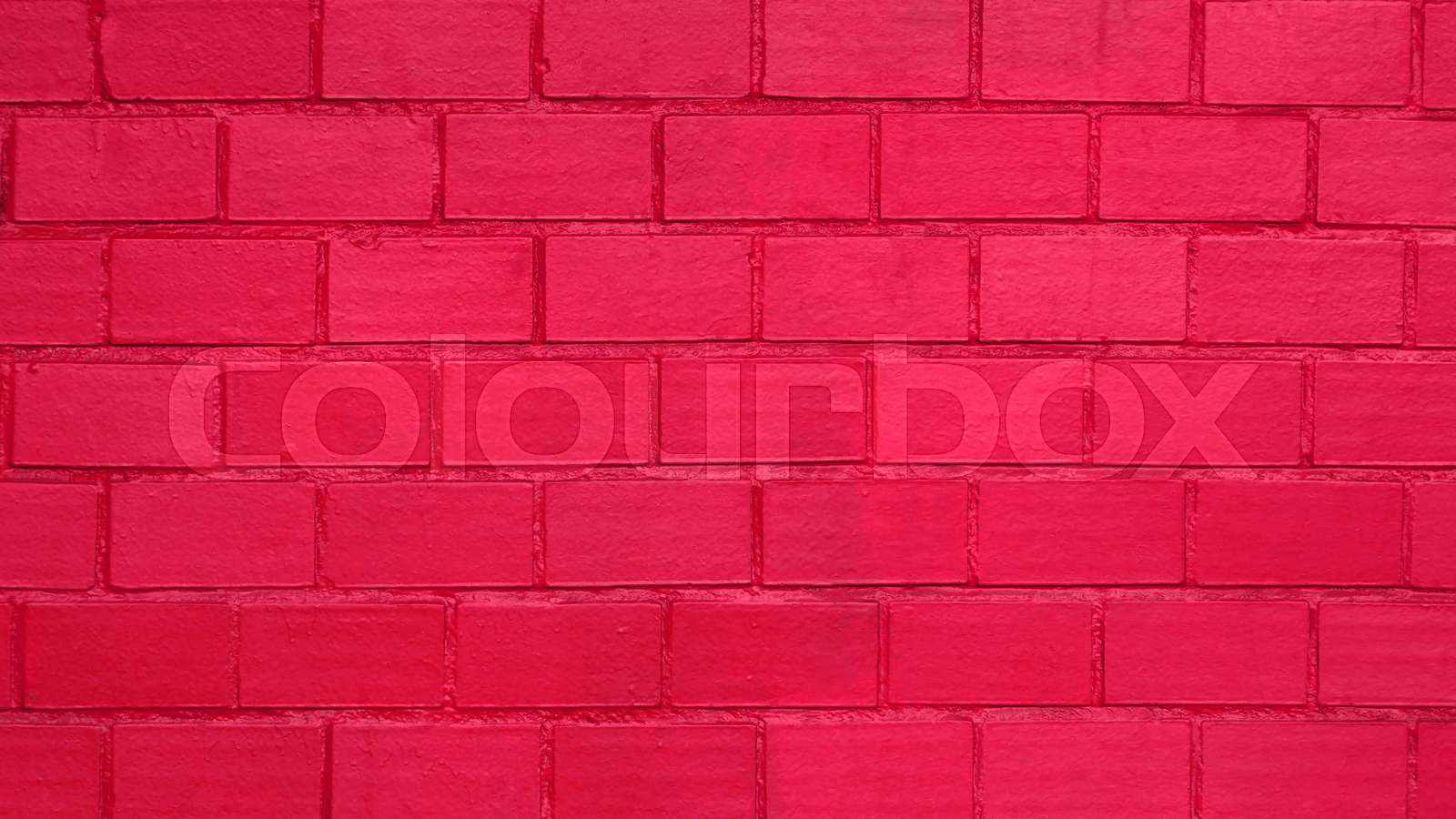 Vivid Crimson Red Painted Brick Wall | Stock image | Colourbox