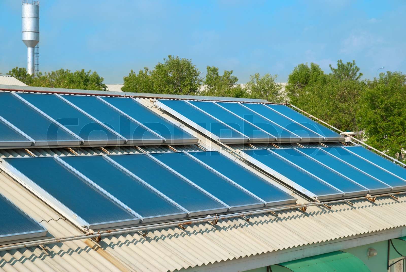 Solar system on the roof | Stock image | Colourbox