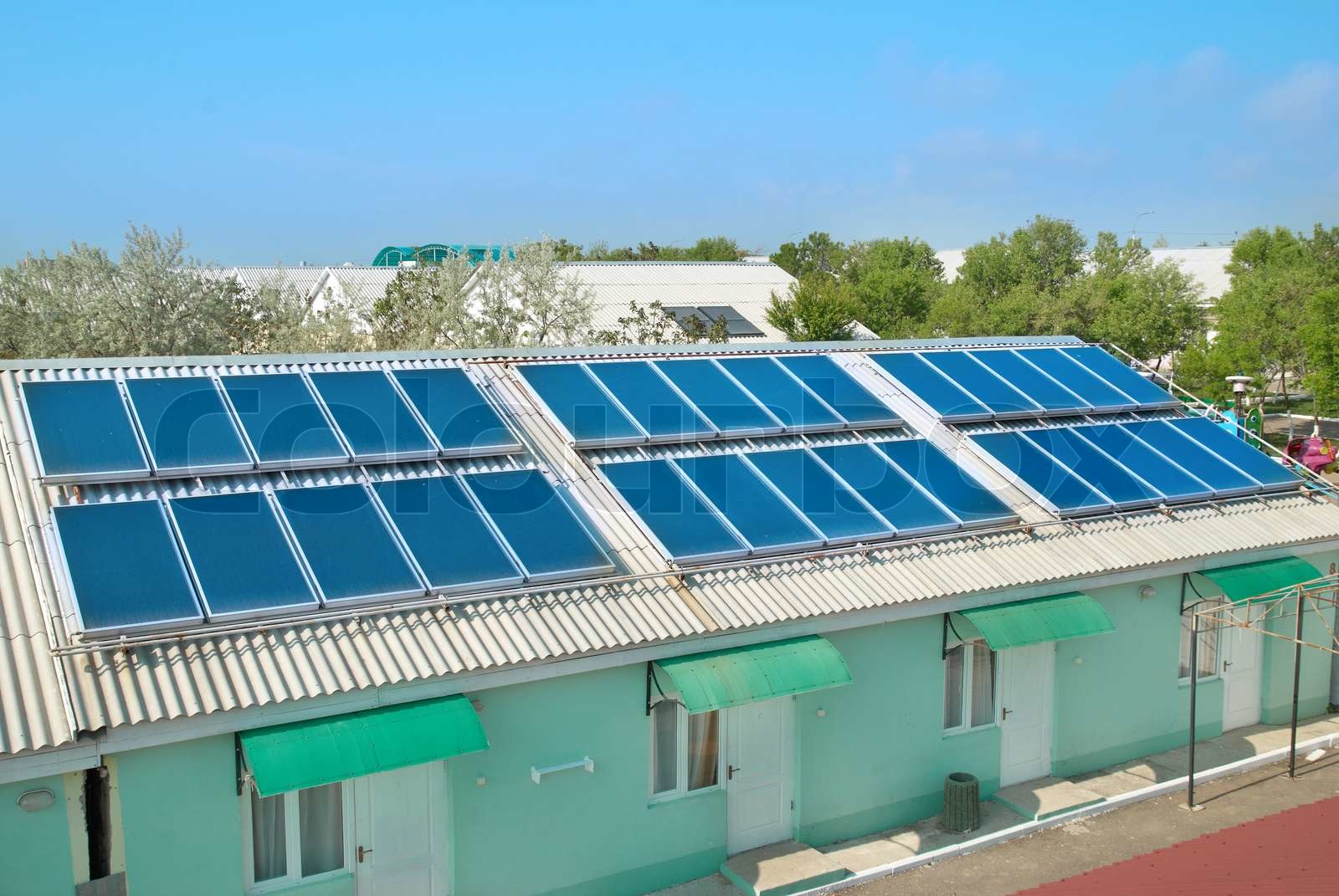 Solar system on the roof | Stock image | Colourbox