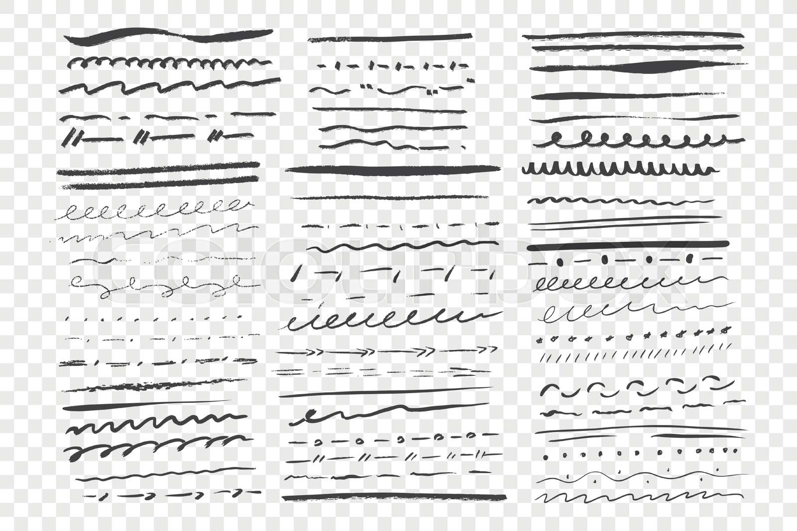 Sketch underlines set | Stock vector | Colourbox