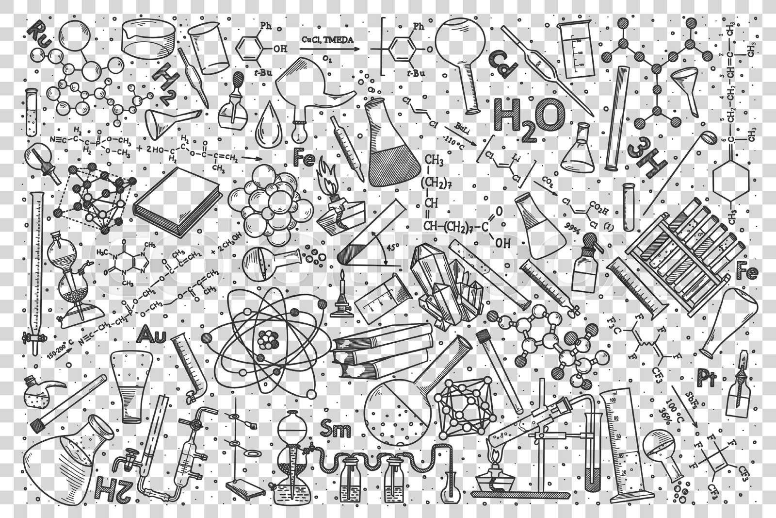 Chemistry doodle set | Stock vector | Colourbox