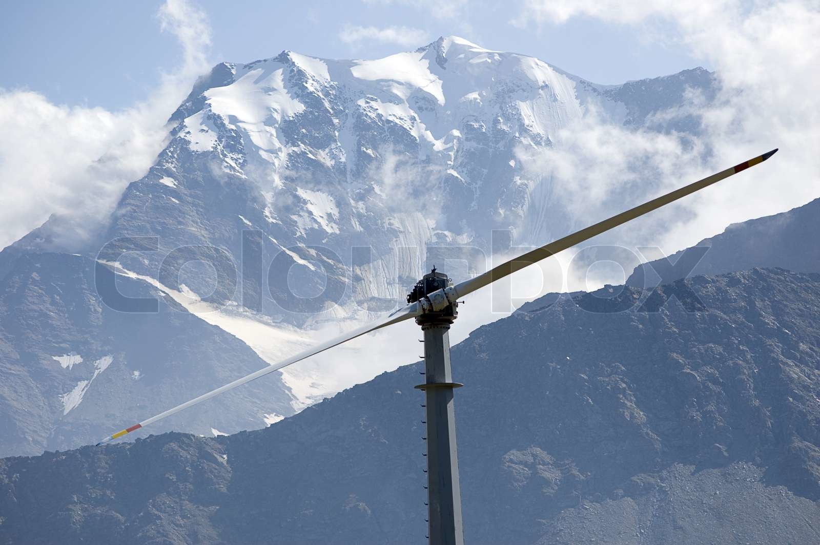 mountain wind turbine | Stock image | Colourbox
