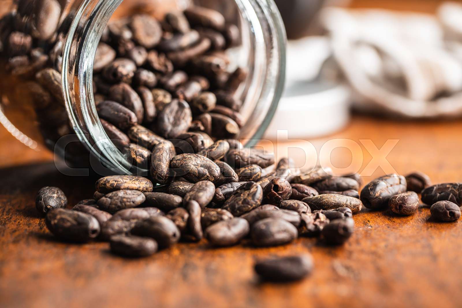 Roasted cocoa beans | Stock image | Colourbox