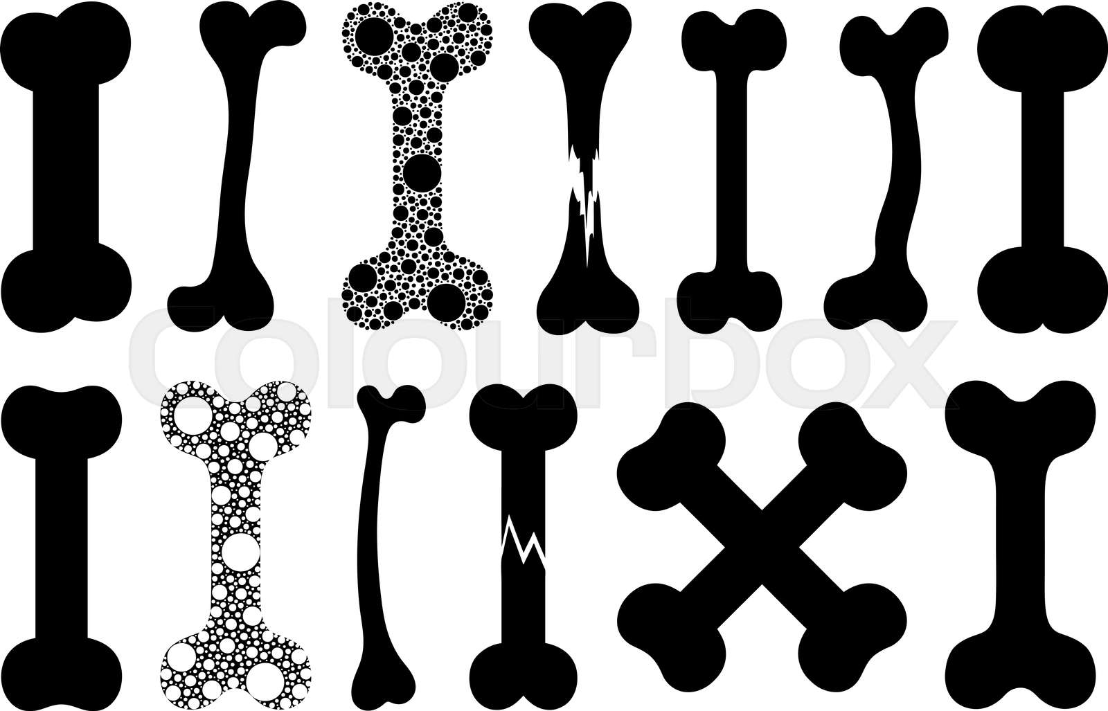 Illustration of different dog bones | Stock vector | Colourbox