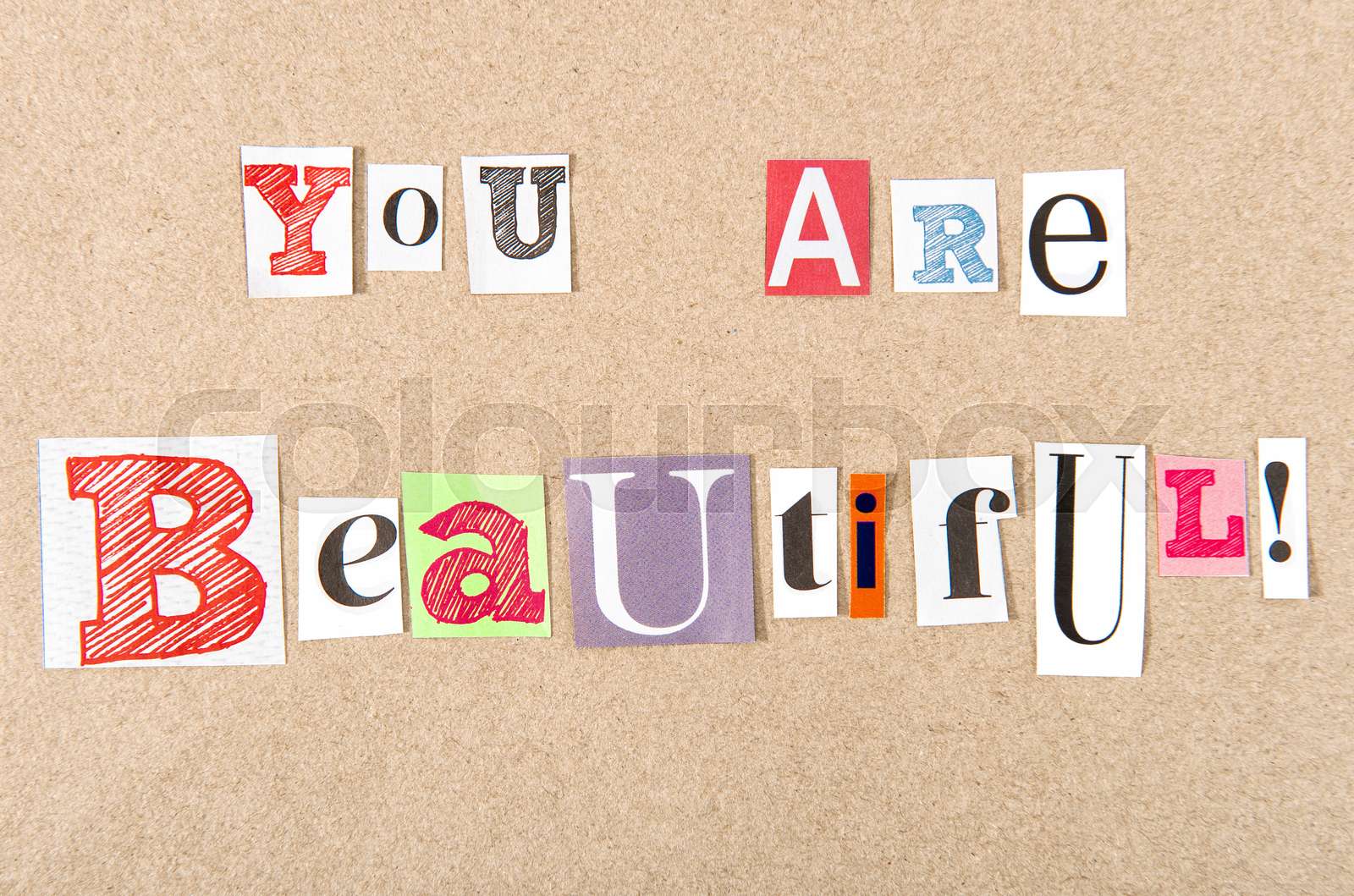 Paper cut letters Newspaper magazine cutouts Ransom style beautiful ...