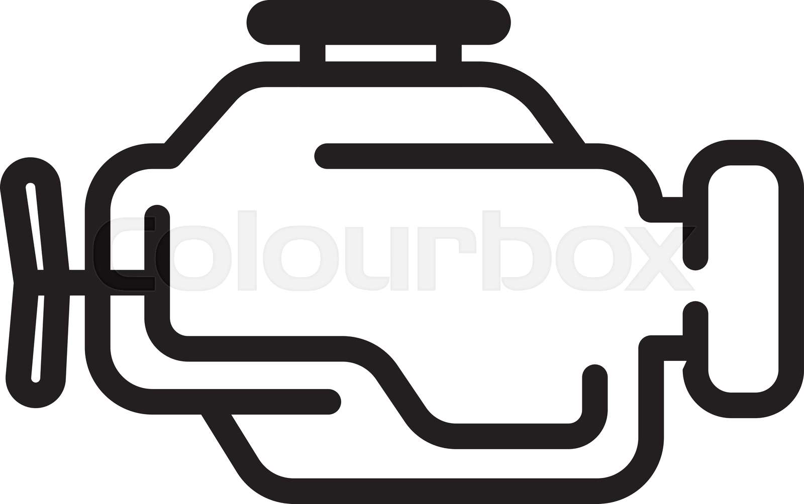 Symbol of internal combustion Engine Simple thin line vector | Stock ...
