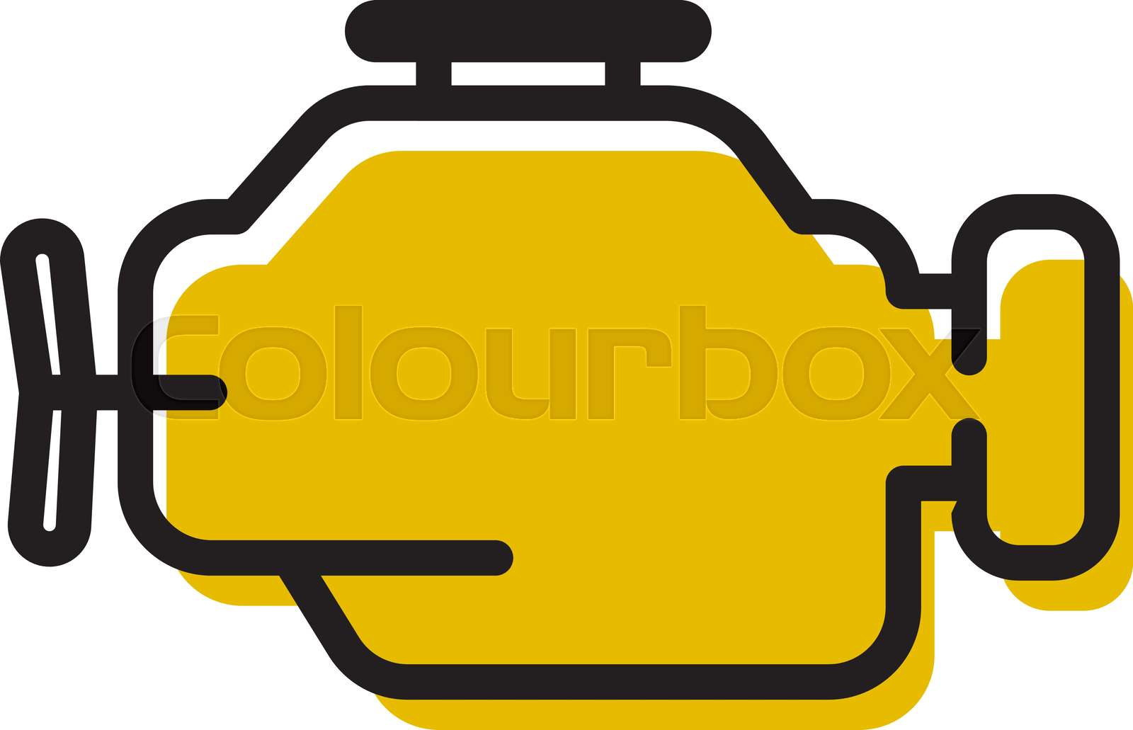 Symbol of internal combustion Engine Simple thin line vector | Stock ...