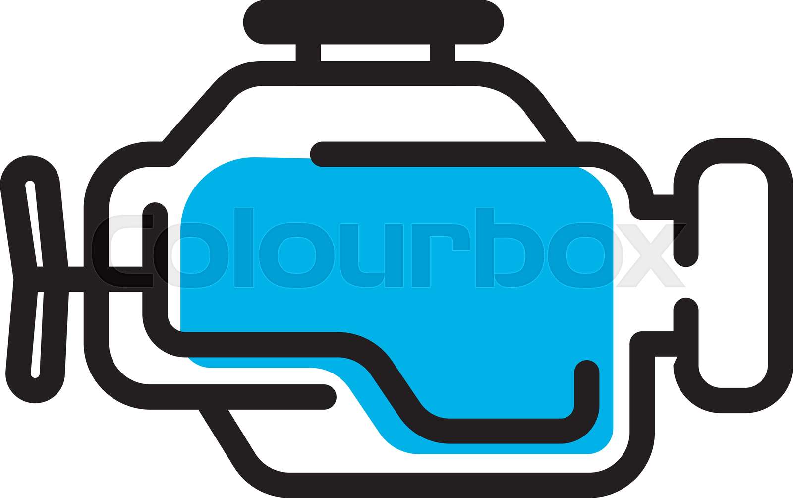 Symbol of internal combustion Engine Simple thin line vector | Stock ...