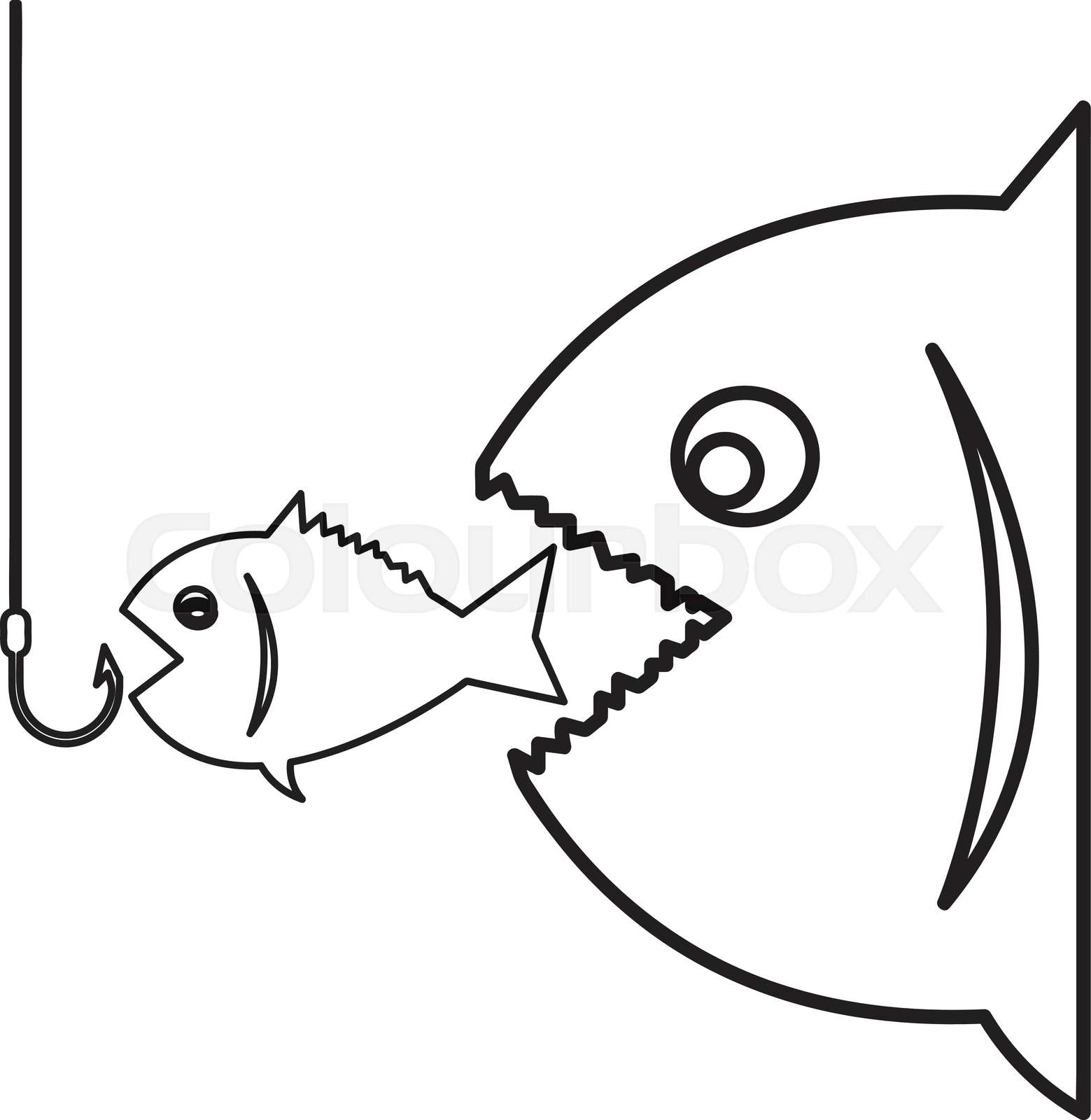 big fish eat little fish icon | Stock vector | Colourbox