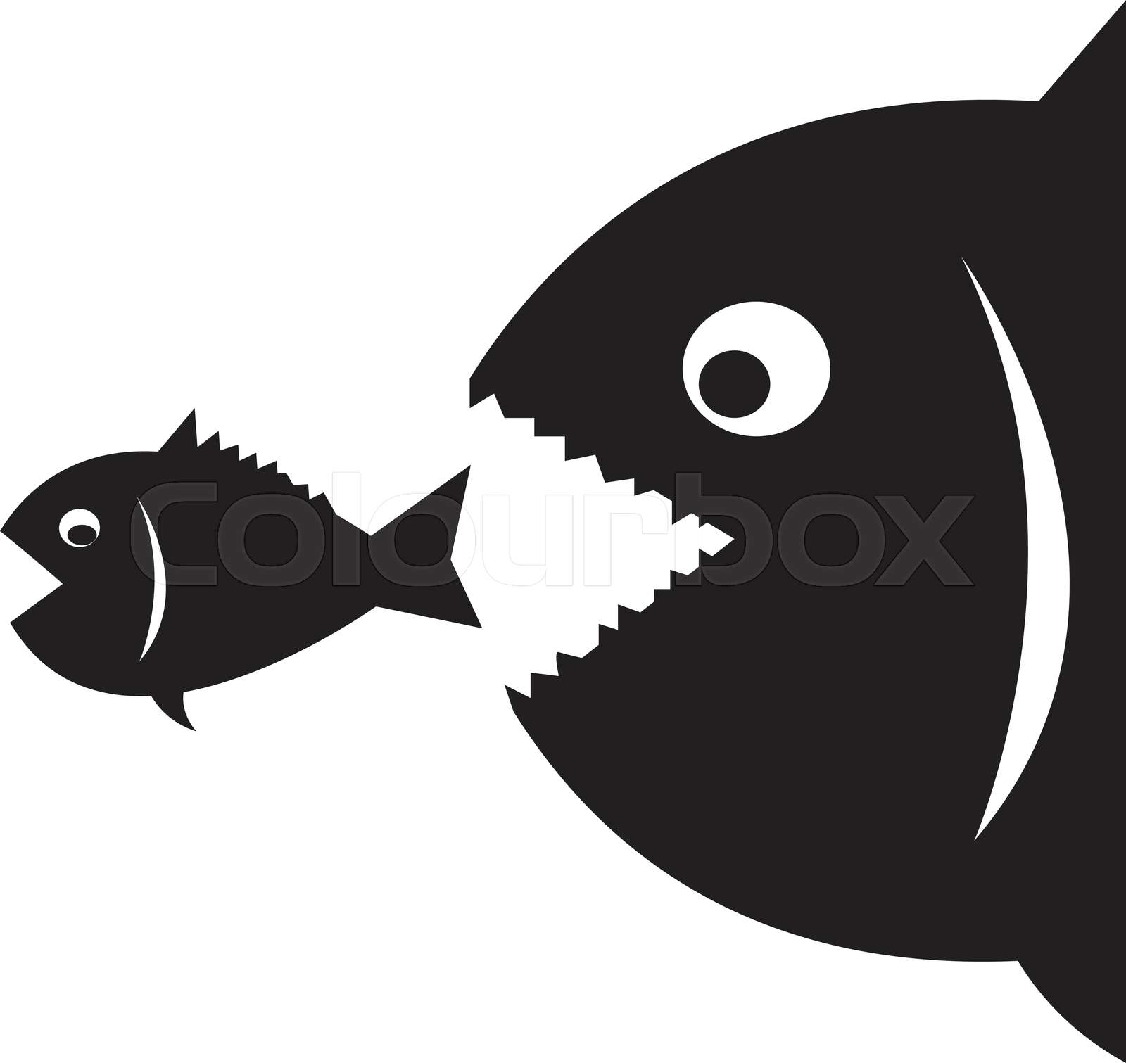 big fish eat little fish icon | Stock vector | Colourbox