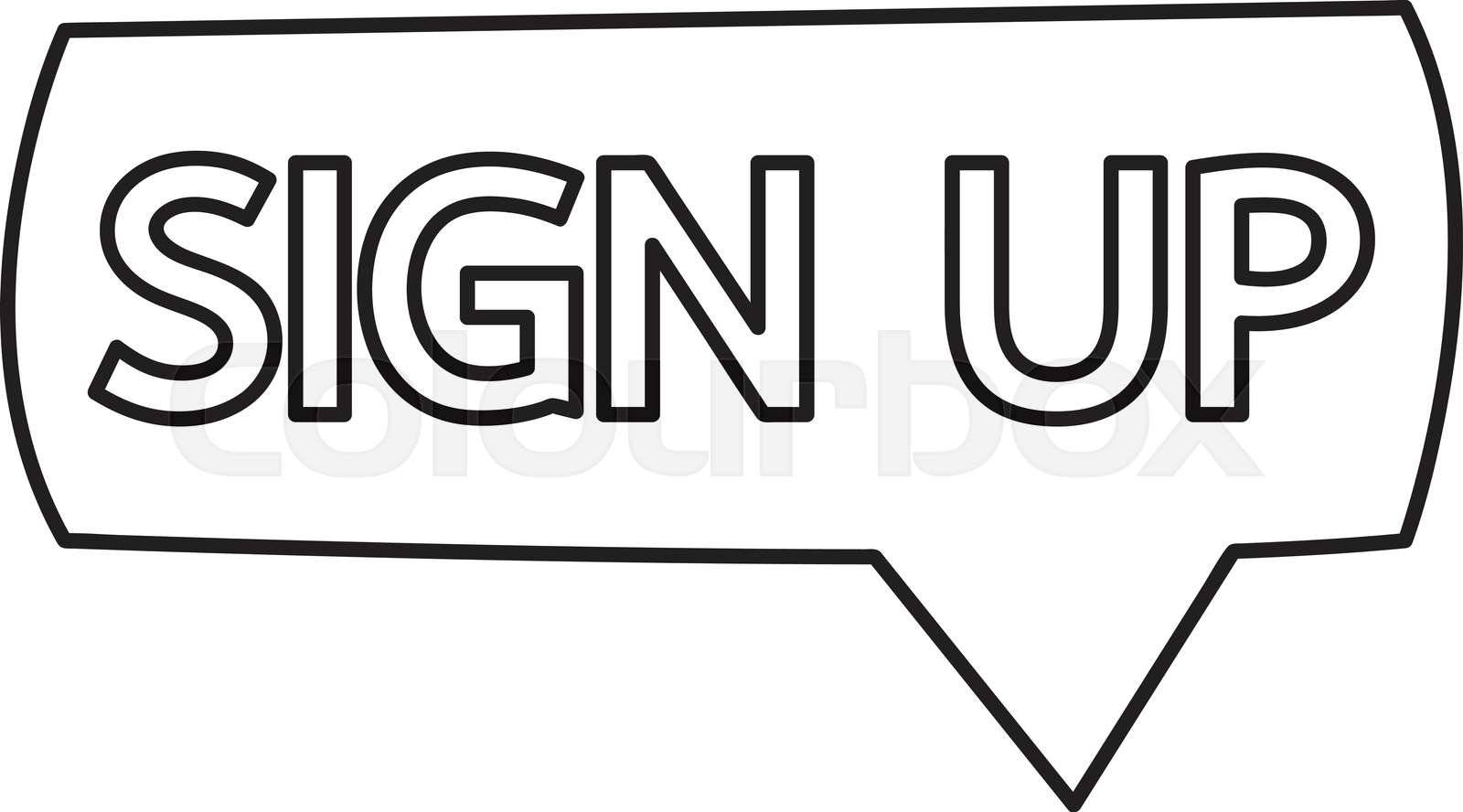 Sign up button sign design | Stock vector | Colourbox