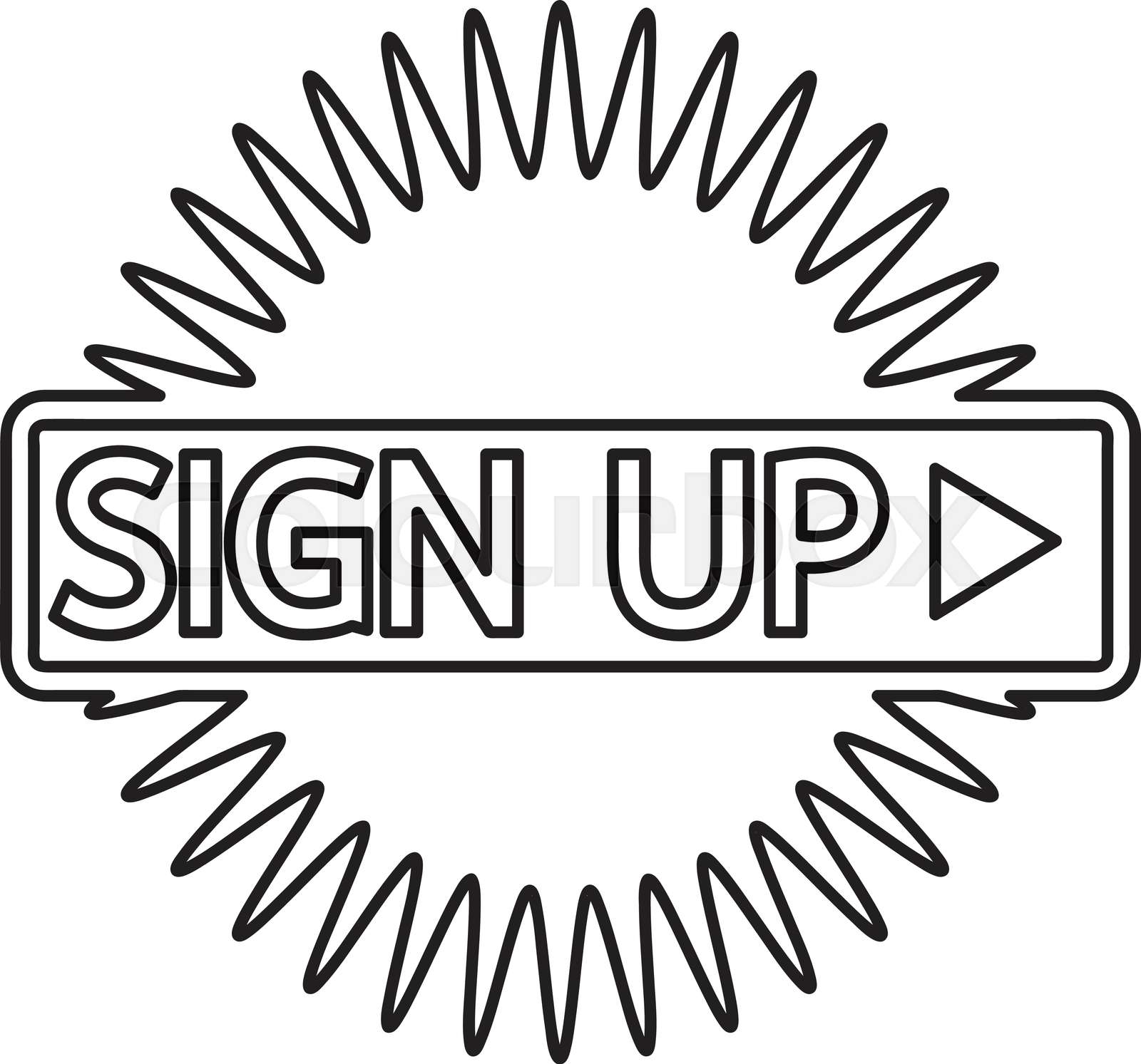 Sign up button sign design | Stock vector | Colourbox