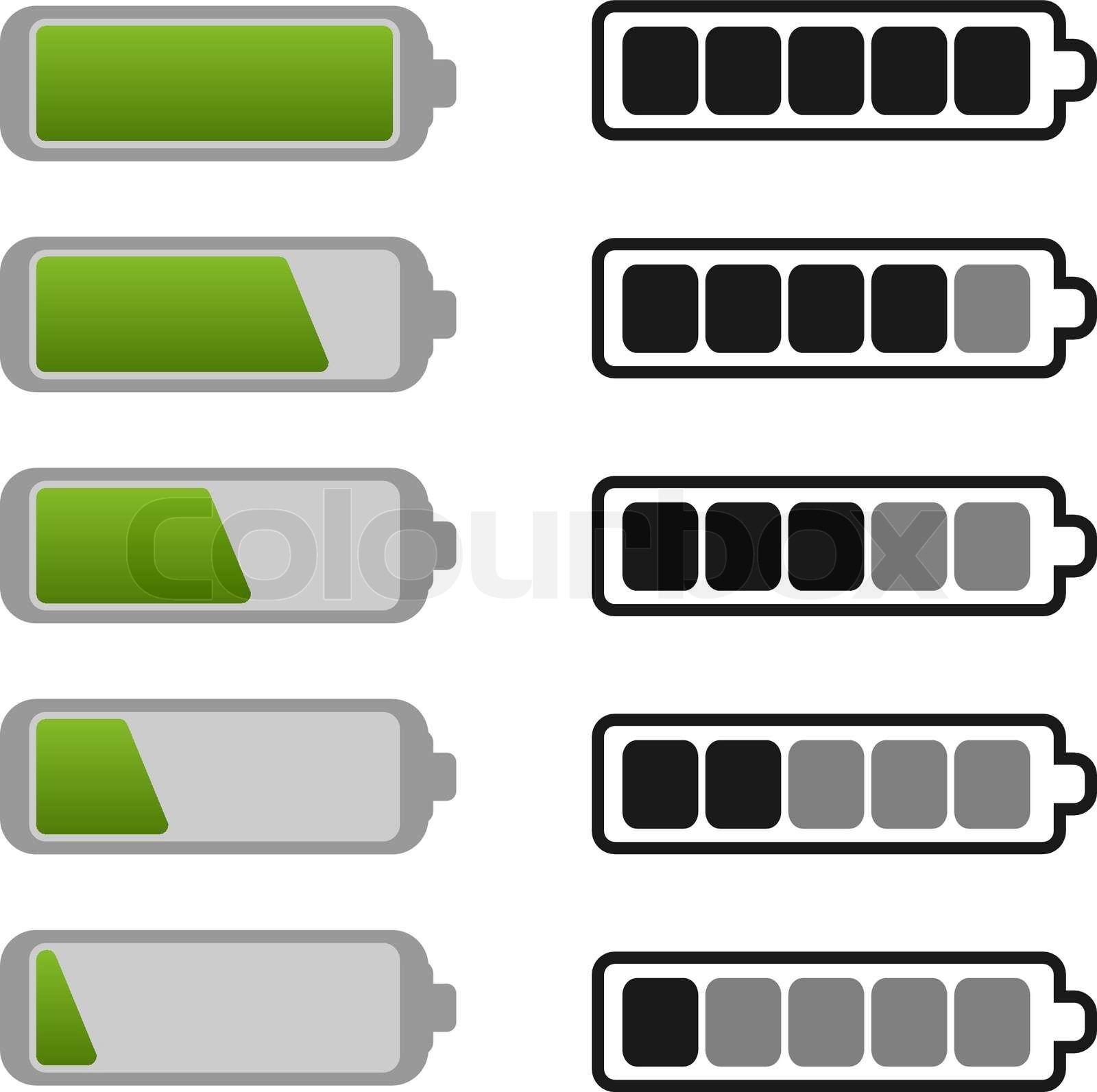 Batterie-Icon-set | Stock-Vektor | Colourbox
