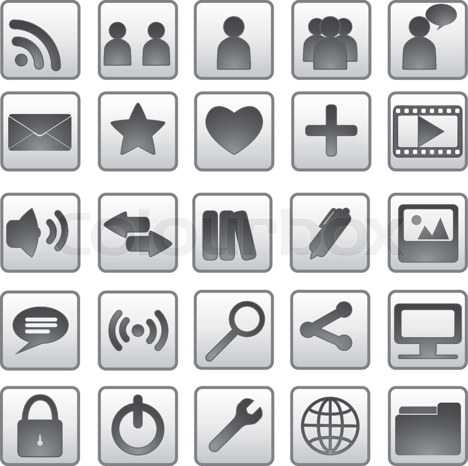 Medien-Symbole | Stock-Vektor | Colourbox