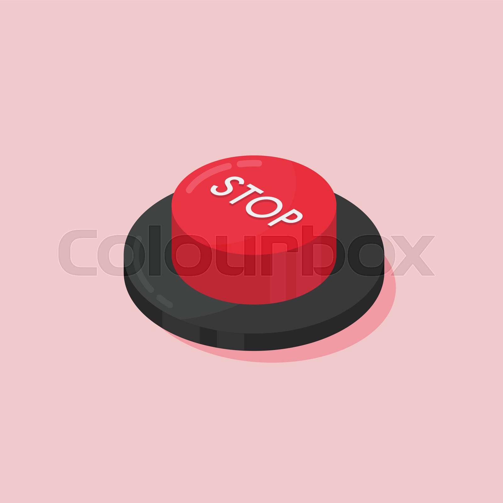 Red Stop button | Stock vector | Colourbox