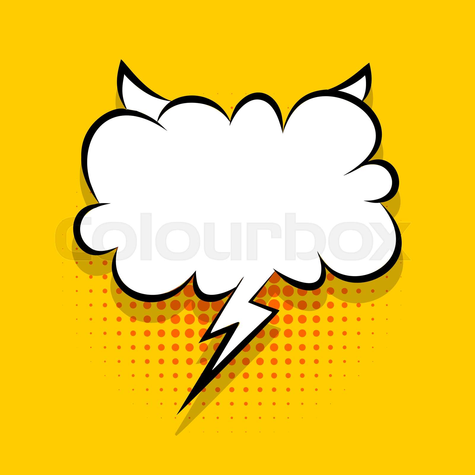 Yellow comics speech bubble for text | Stock vector | Colourbox