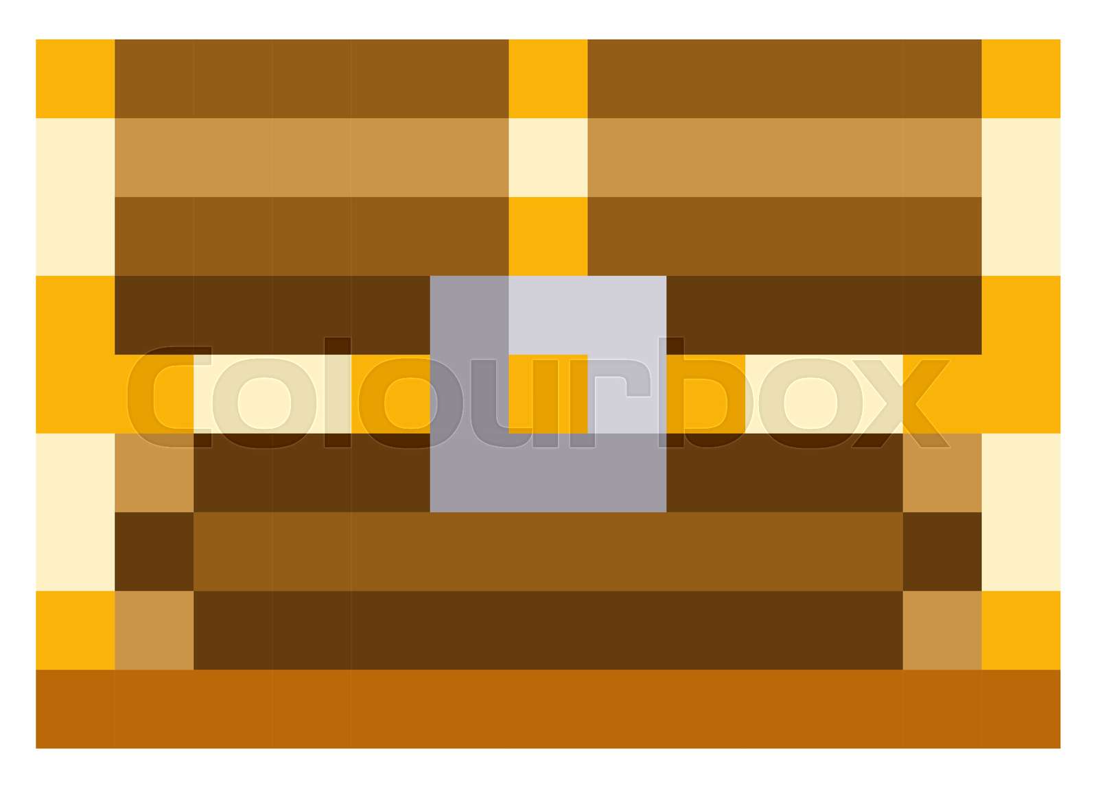 Wooden closed chest for pixel-game design. Pixel art icon. Pirate chest ...