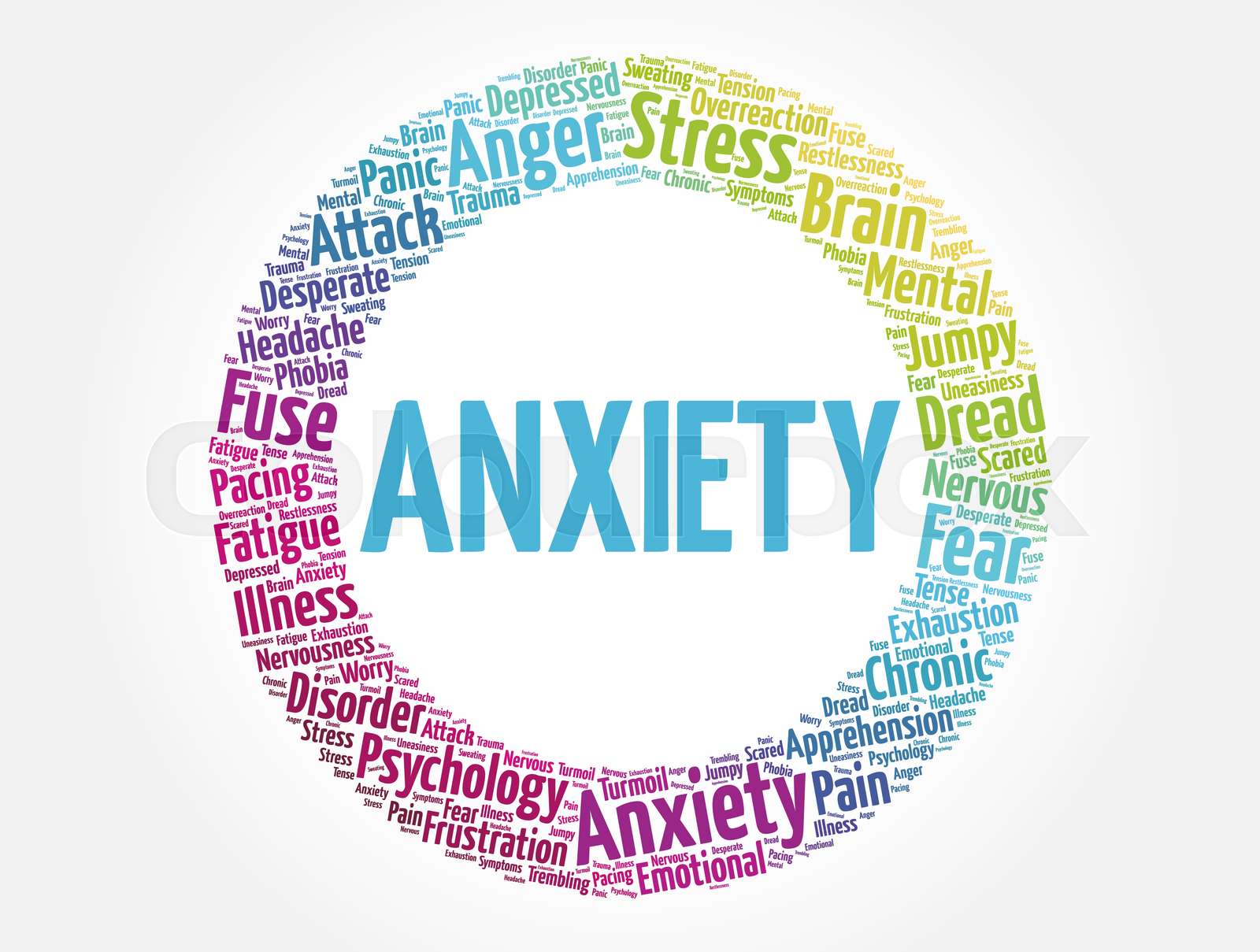 Anxiety word cloud collage, health concept background | Stock vector ...