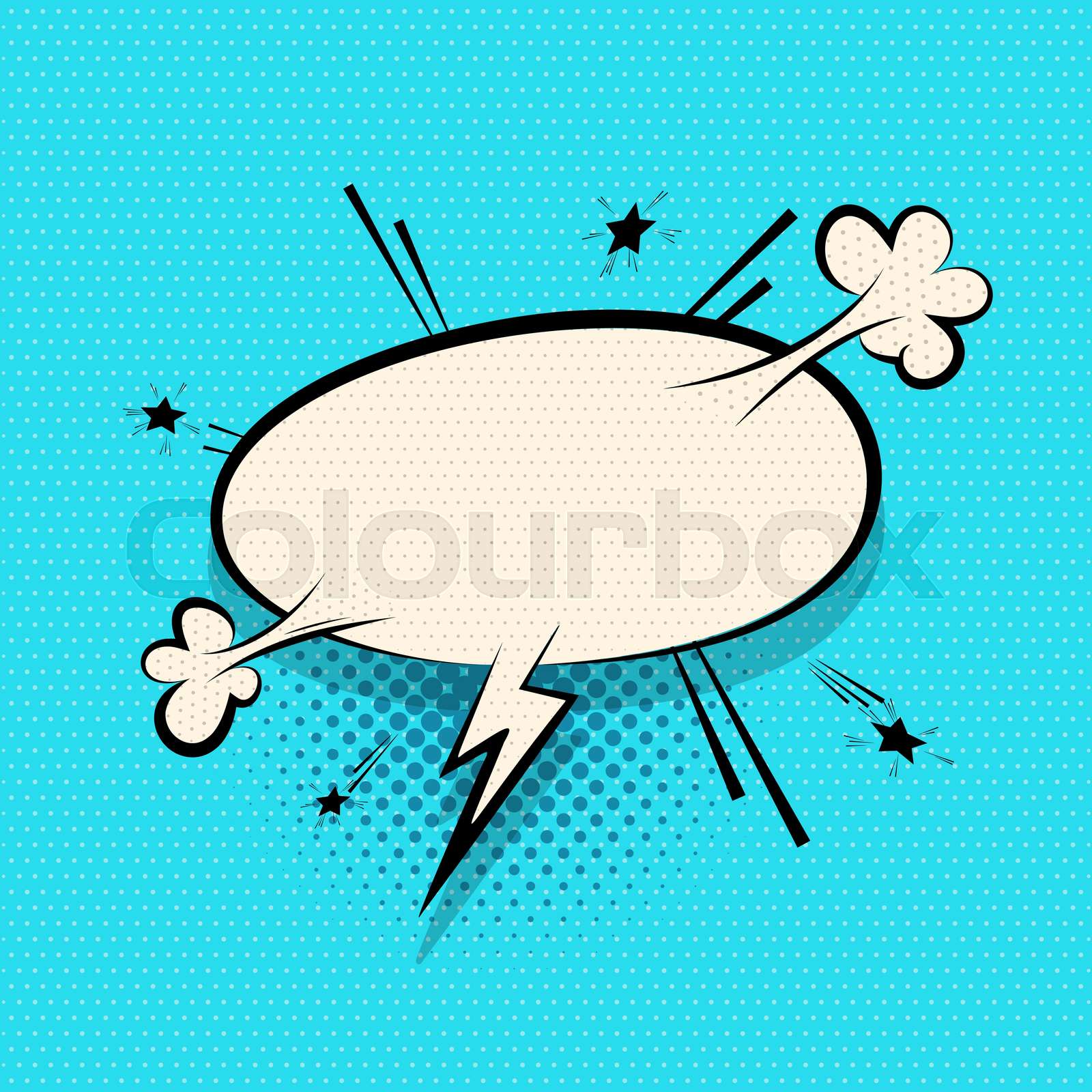 Yellow comics speech bubble for text | Stock vector | Colourbox