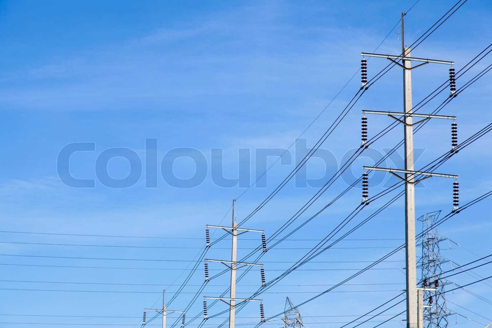 Electricity post | Stock image | Colourbox