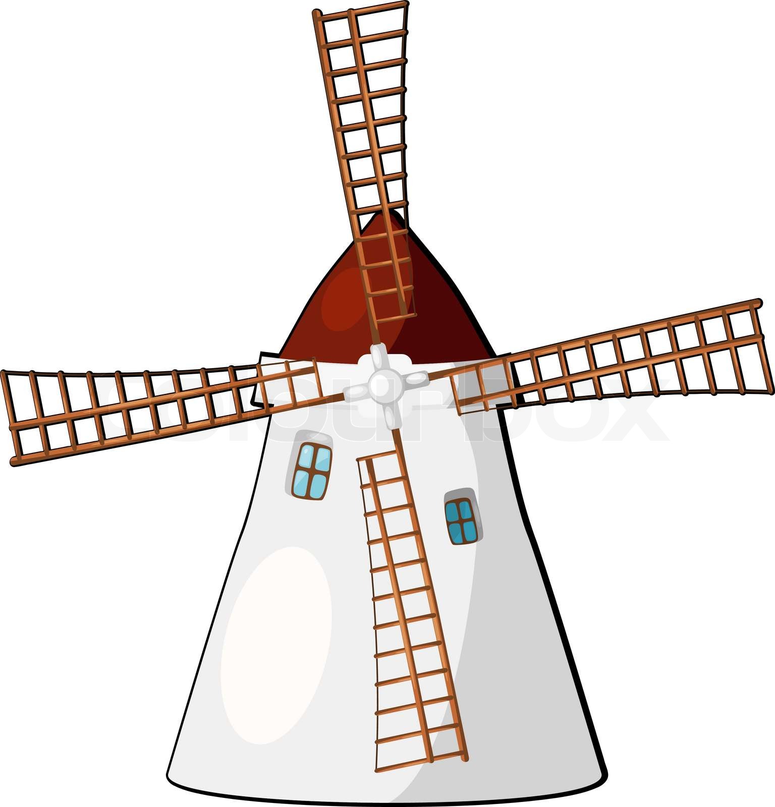 Cartoon illustration of a windmill eps10 | Stock vector | Colourbox