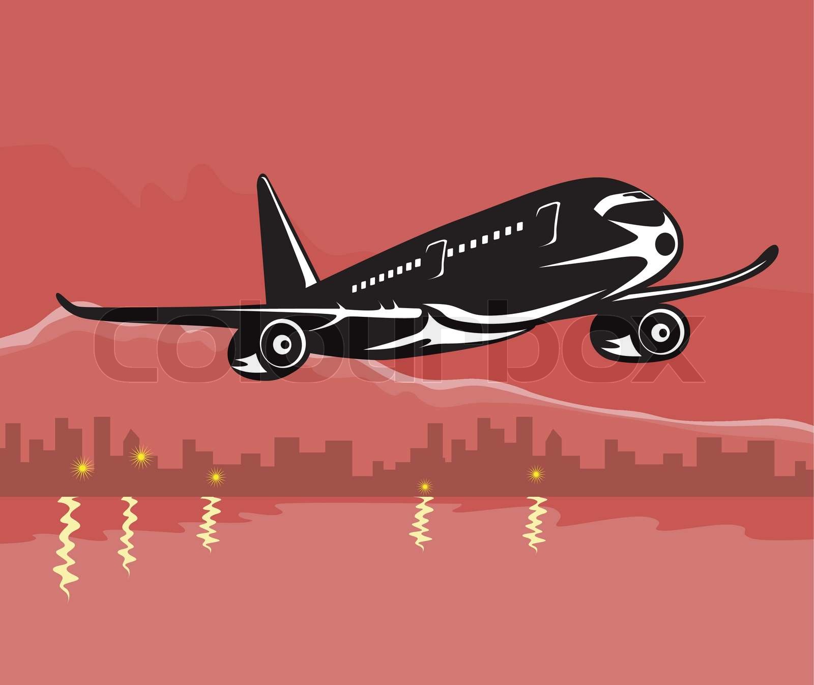 commercial jet plane airliner | Stock vector | Colourbox